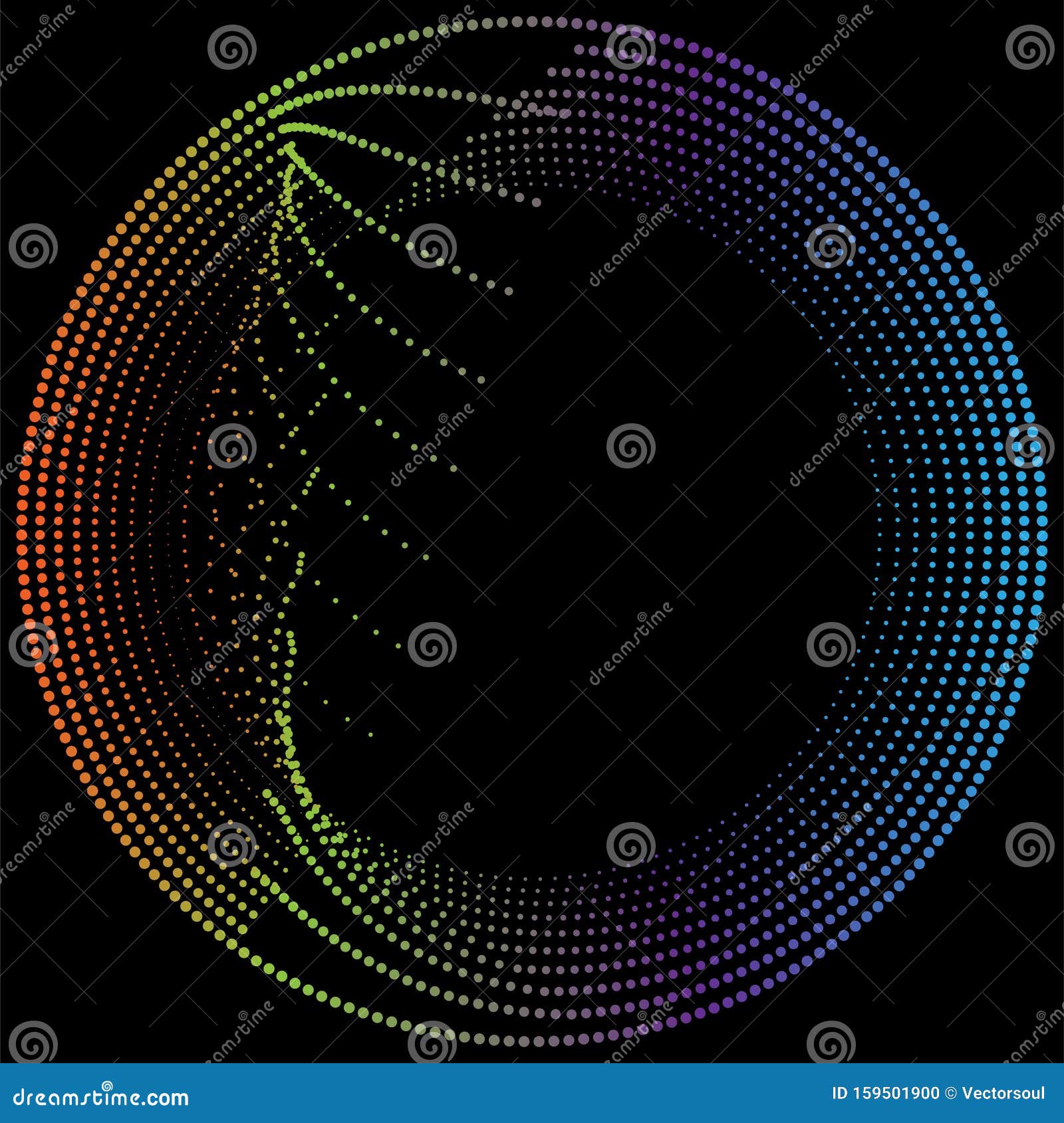 Radial Element with Random Dots, Circles, Rings As Particles. Diffusion ...