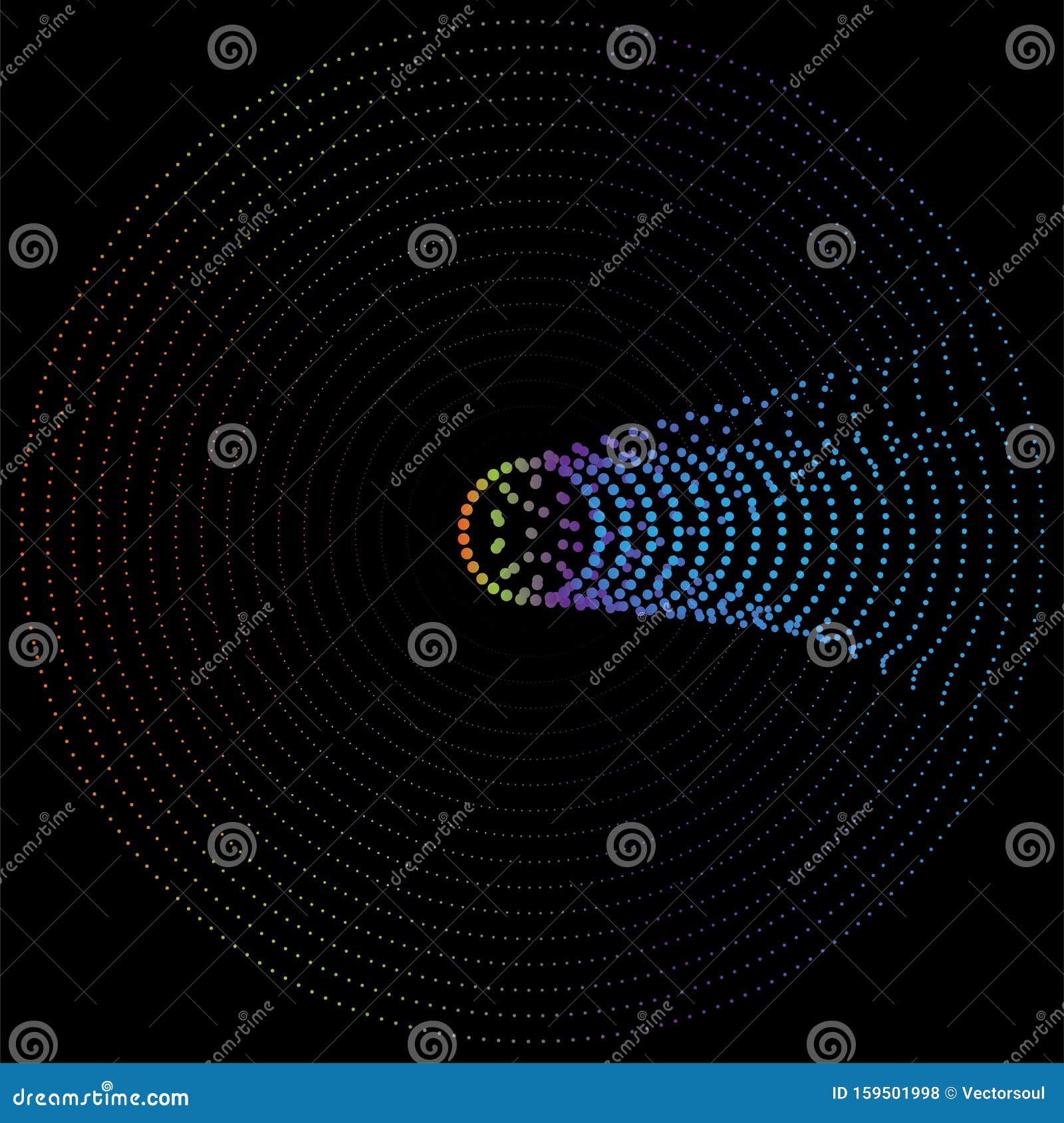 Radial Element with Random Dots, Circles, Rings As Particles. Diffusion ...