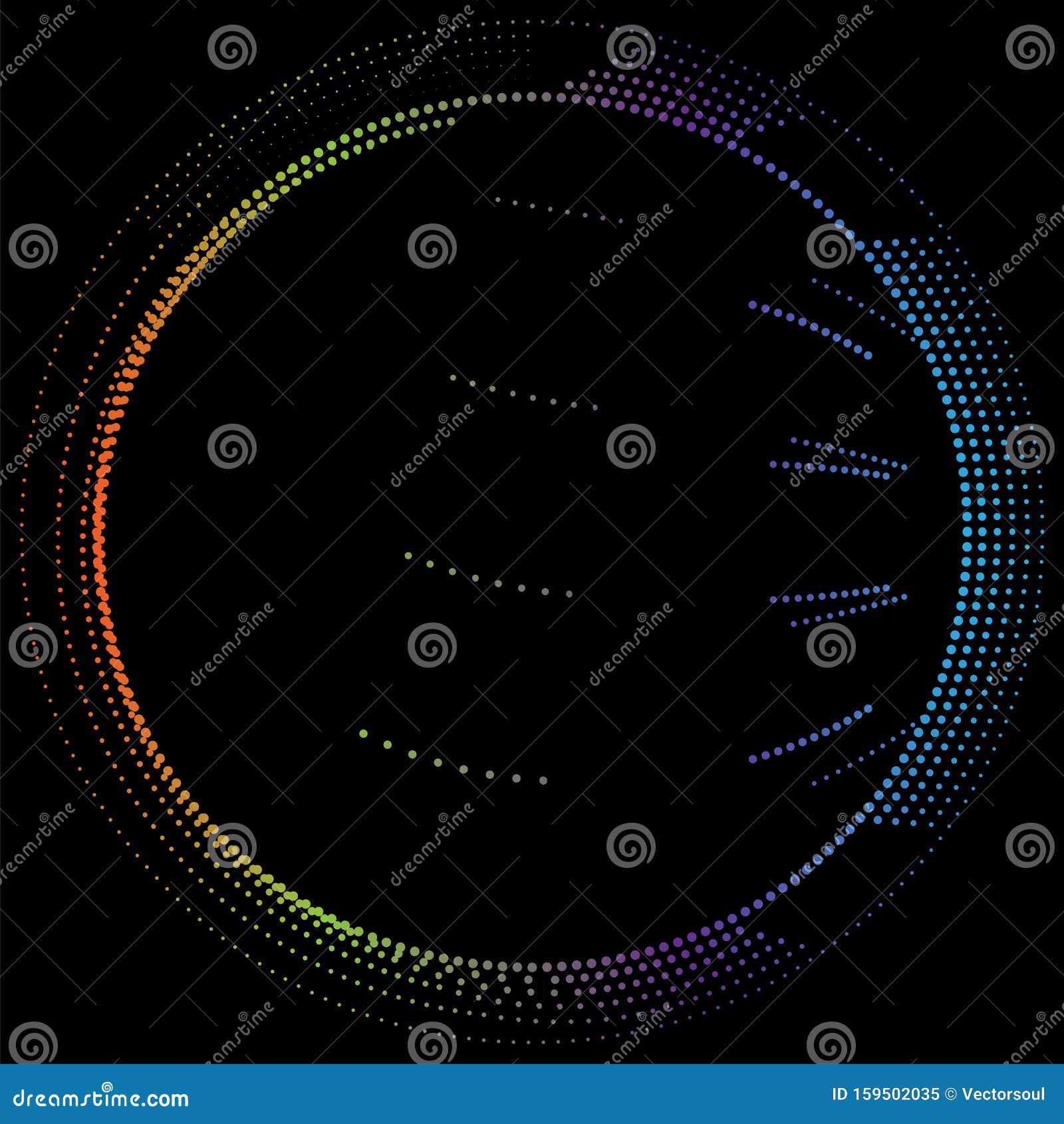 Radial Element with Random Dots, Circles, Rings As Particles. Diffusion ...