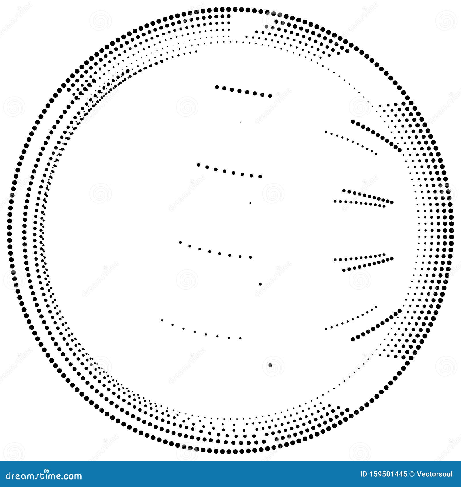 Radial Element with Random Dots, Circles, Rings As Particles. Diffusion ...