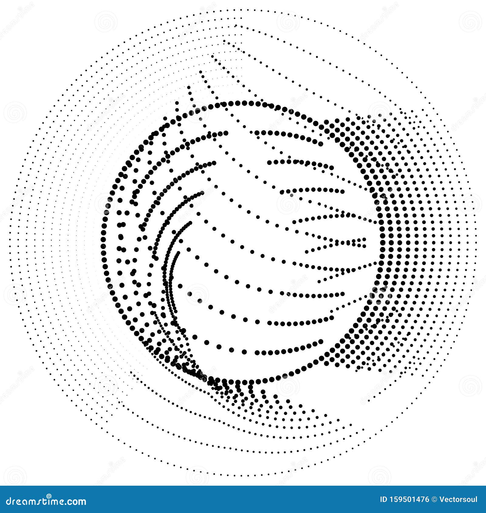 Radial Element with Random Dots, Circles, Rings As Particles. Diffusion ...