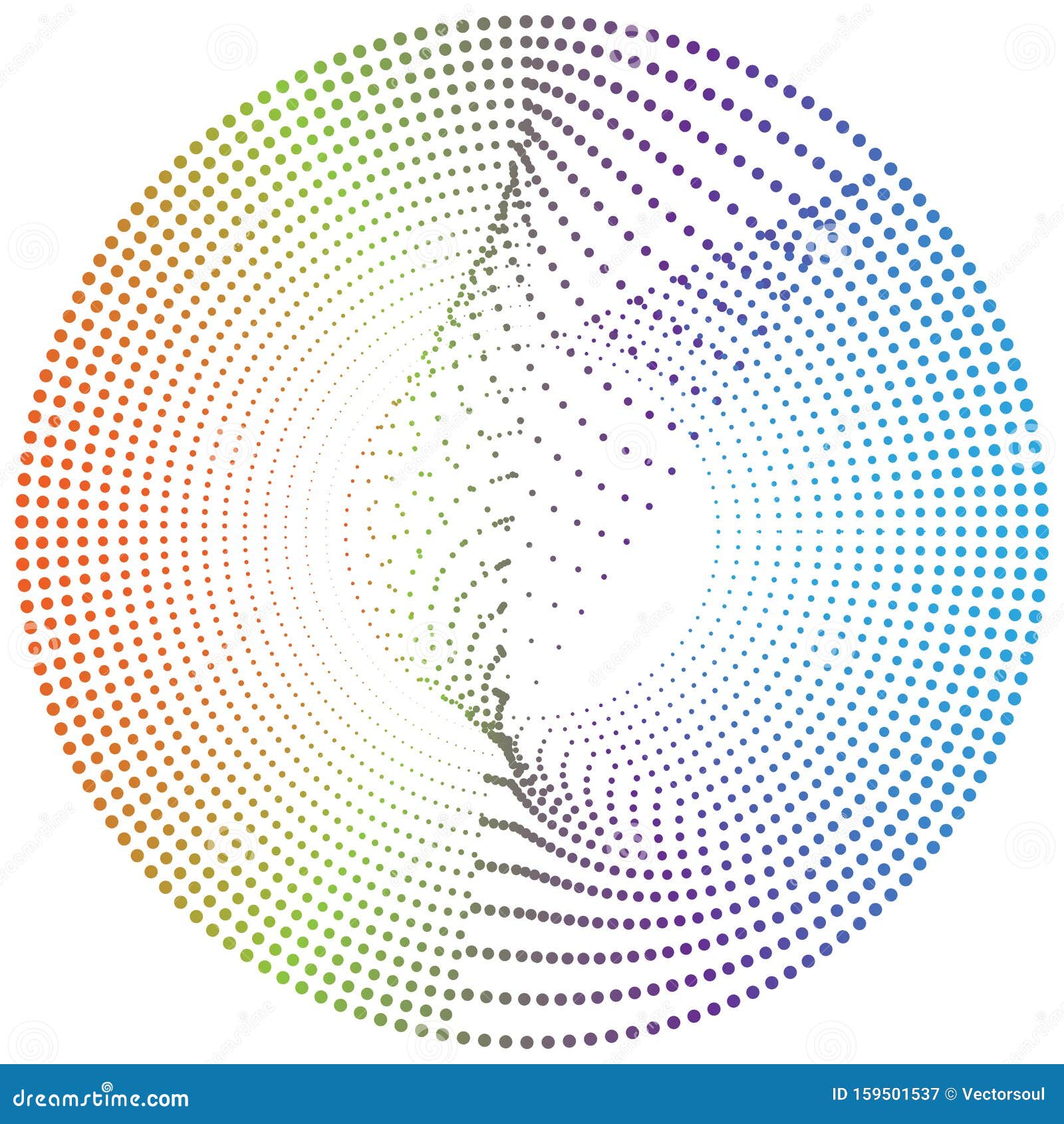 Radial Element with Random Dots, Circles, Rings As Particles. Diffusion ...