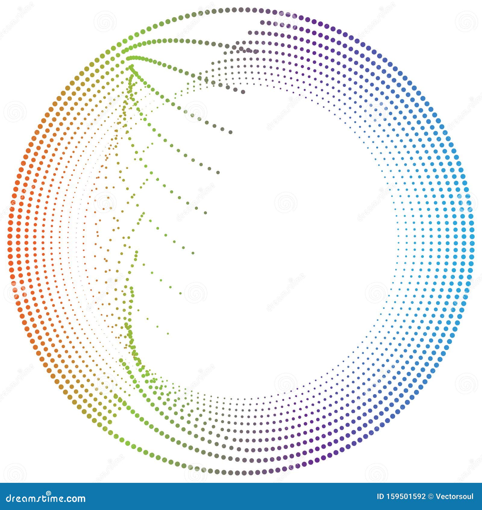 Radial Element with Random Dots, Circles, Rings As Particles. Diffusion ...