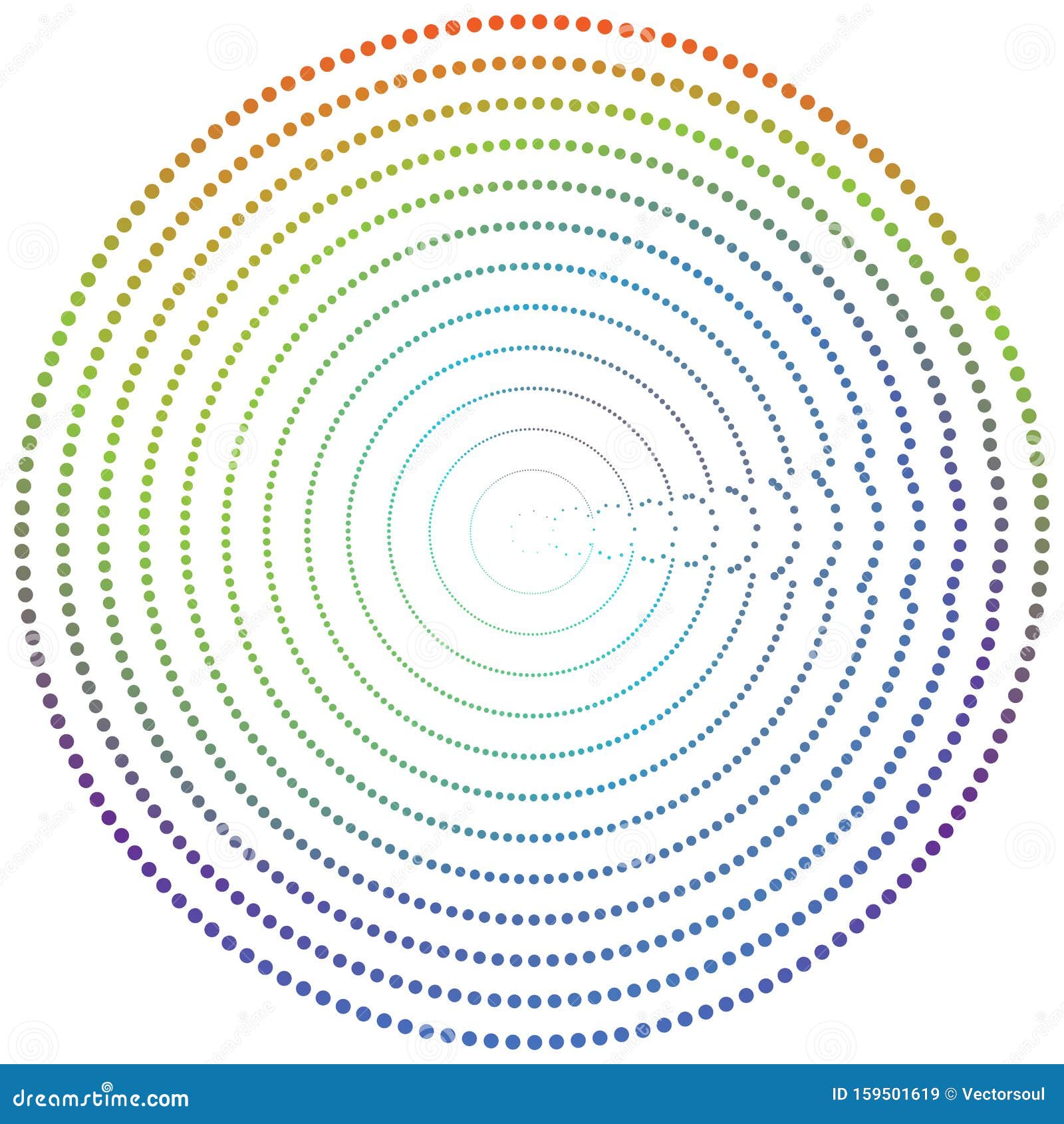 Radial Element with Random Dots, Circles, Rings As Particles. Diffusion ...