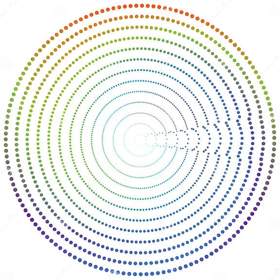 Radial Element with Random Dots, Circles, Rings As Particles. Diffusion ...