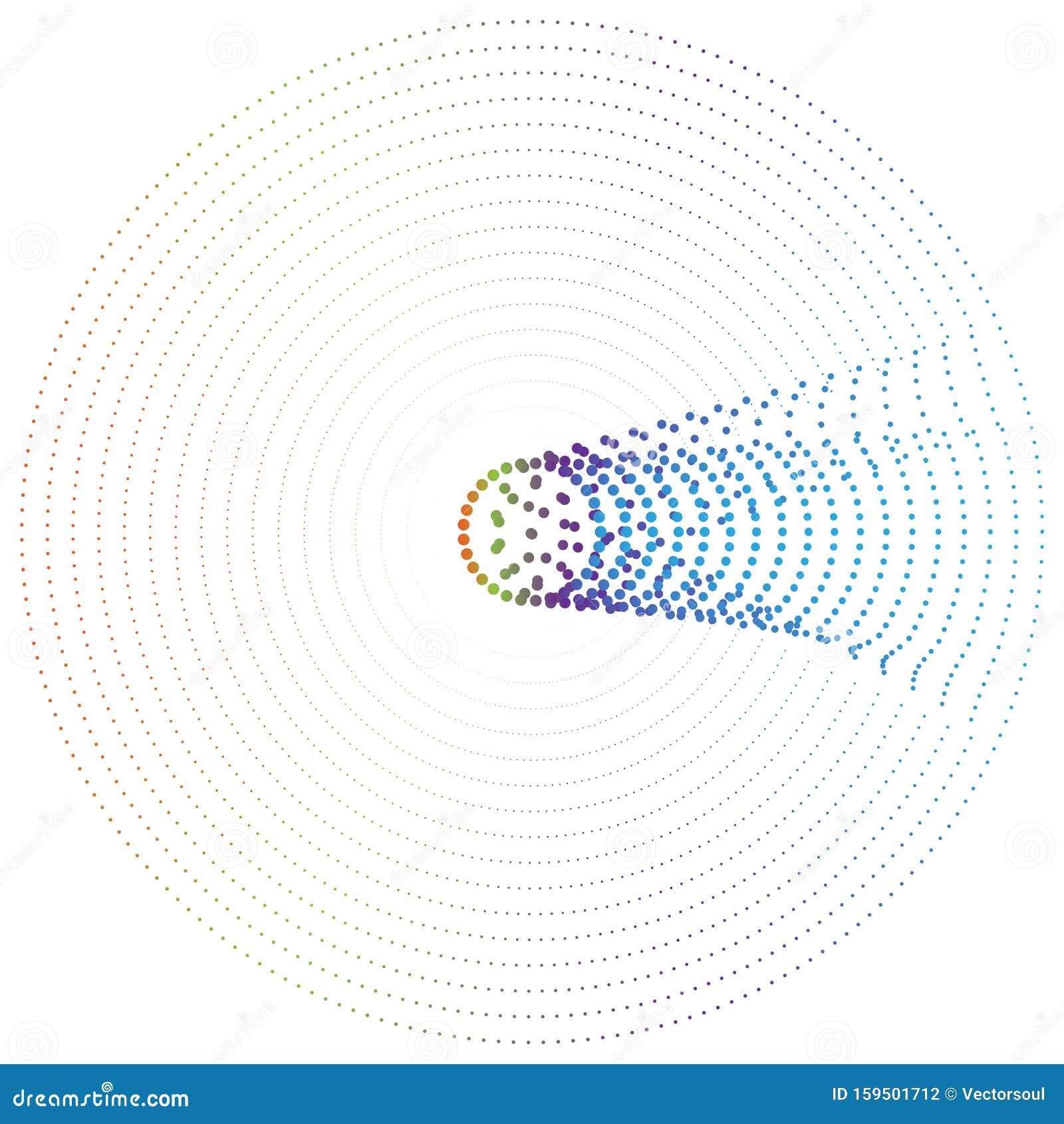 Radial Element with Random Dots, Circles, Rings As Particles. Diffusion ...