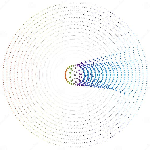 Radial Element with Random Dots, Circles, Rings As Particles. Diffusion ...