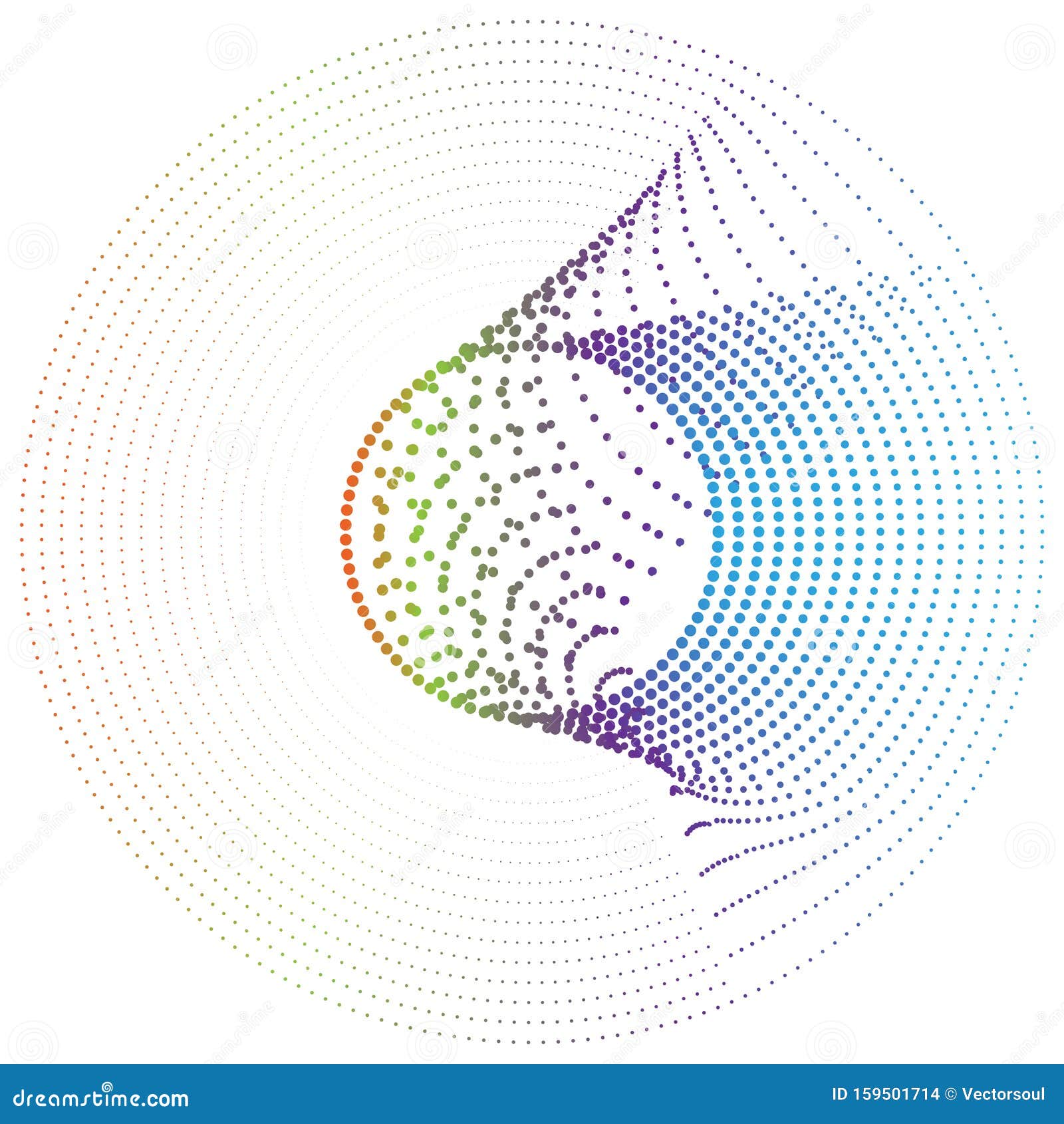 Radial Element with Random Dots, Circles, Rings As Particles. Diffusion ...