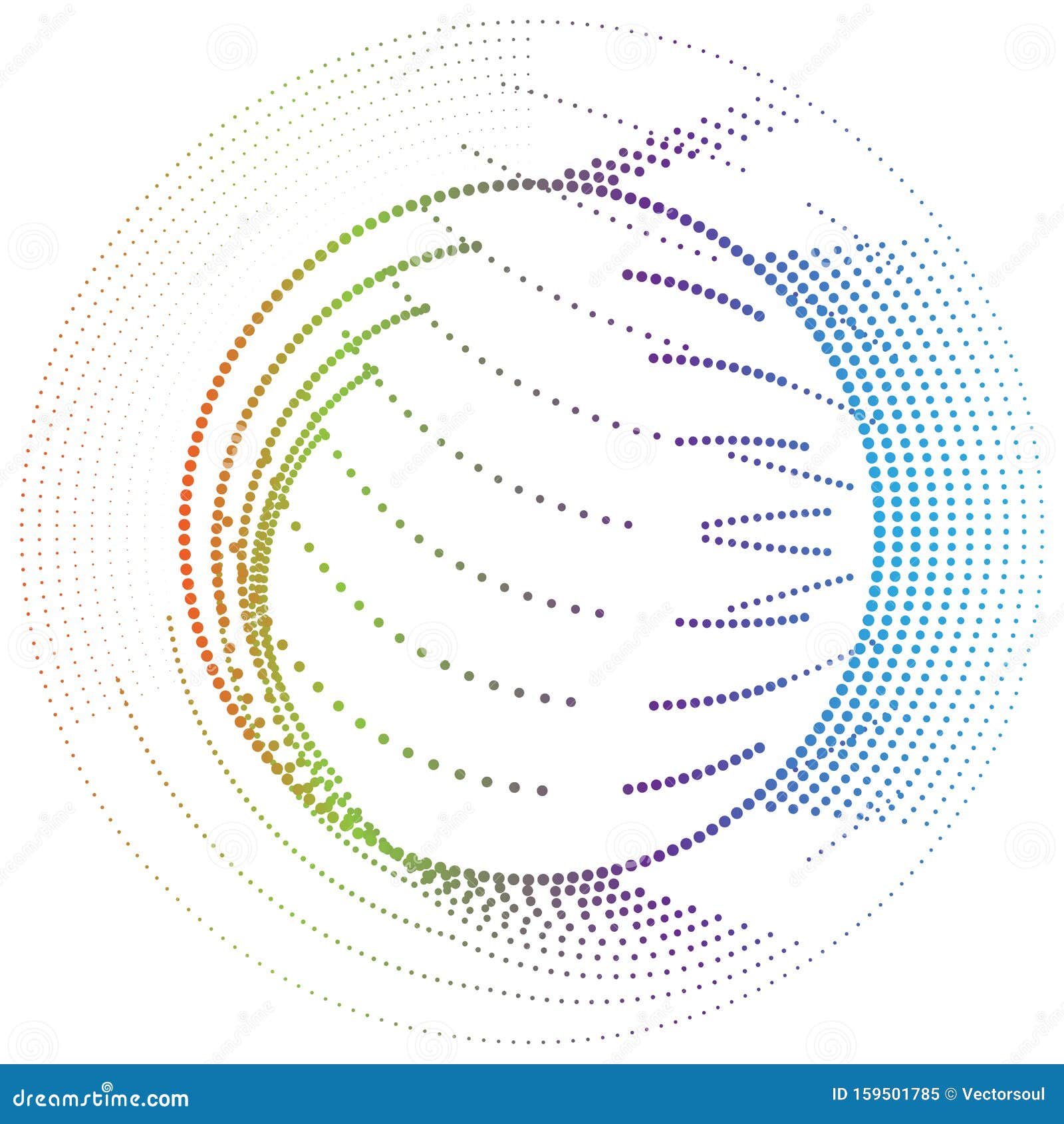 Radial Element with Random Dots, Circles, Rings As Particles. Diffusion ...