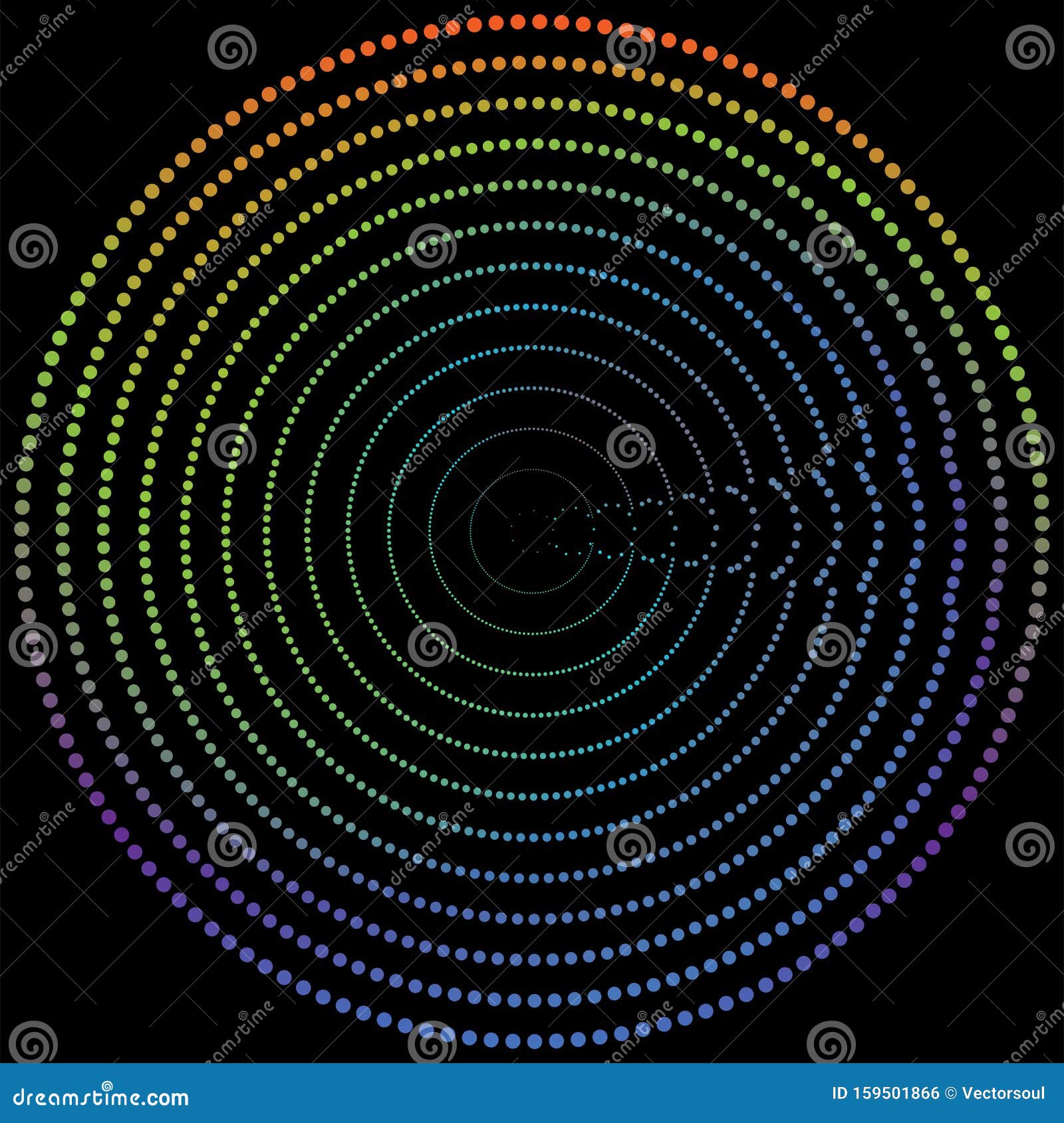 Radial Element with Random Dots, Circles, Rings As Particles. Diffusion ...