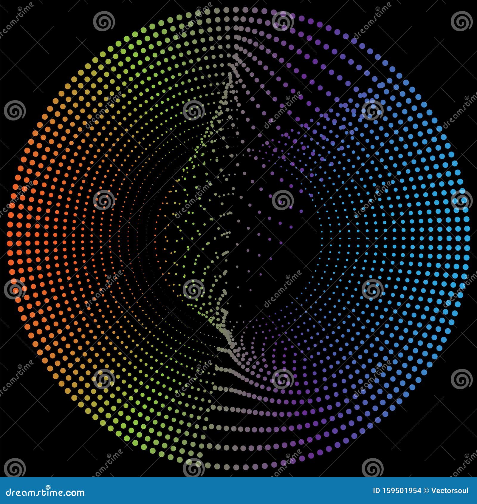 Radial Element with Random Dots, Circles, Rings As Particles. Diffusion ...