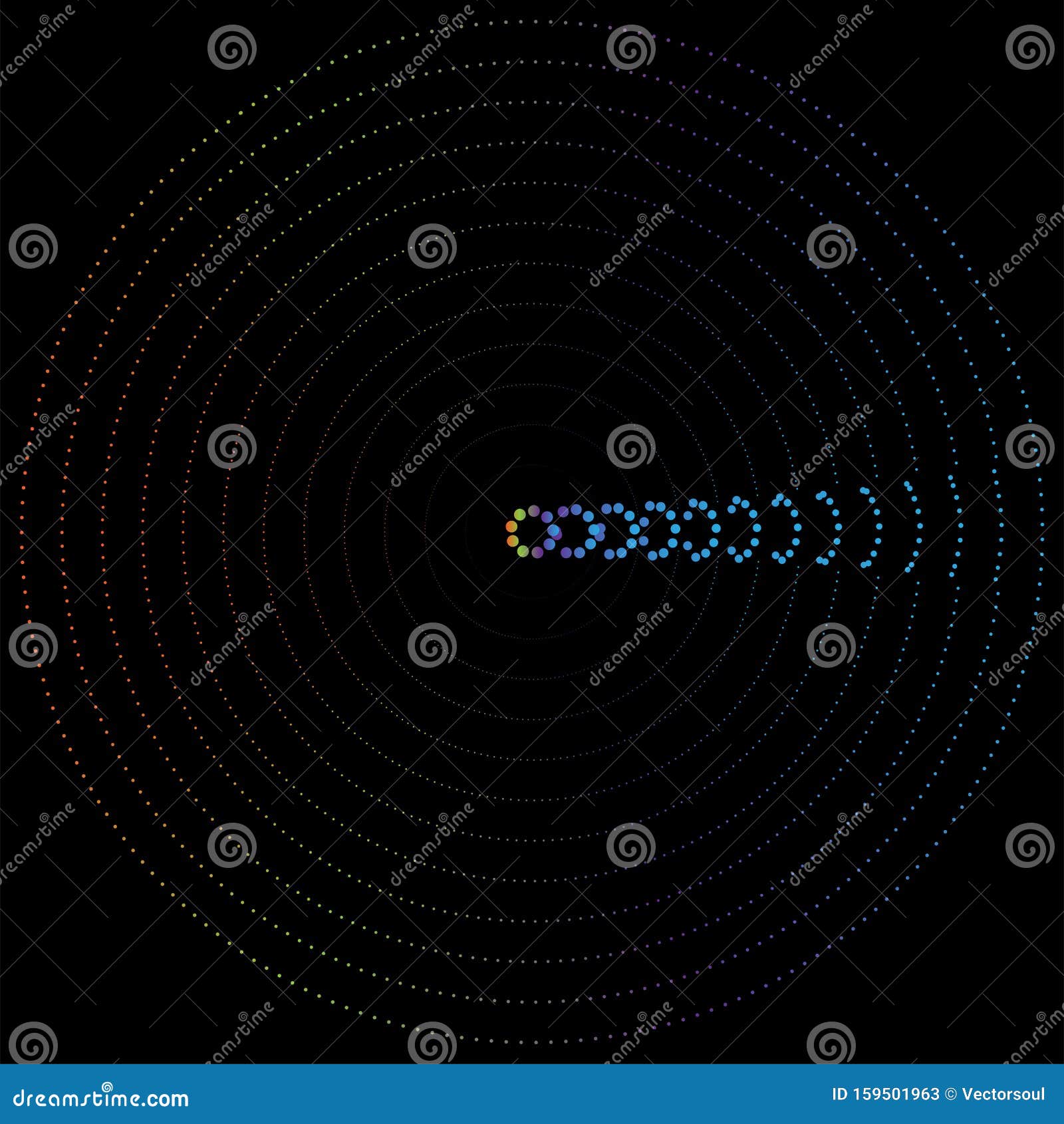 Radial Element with Random Dots, Circles, Rings As Particles. Diffusion ...