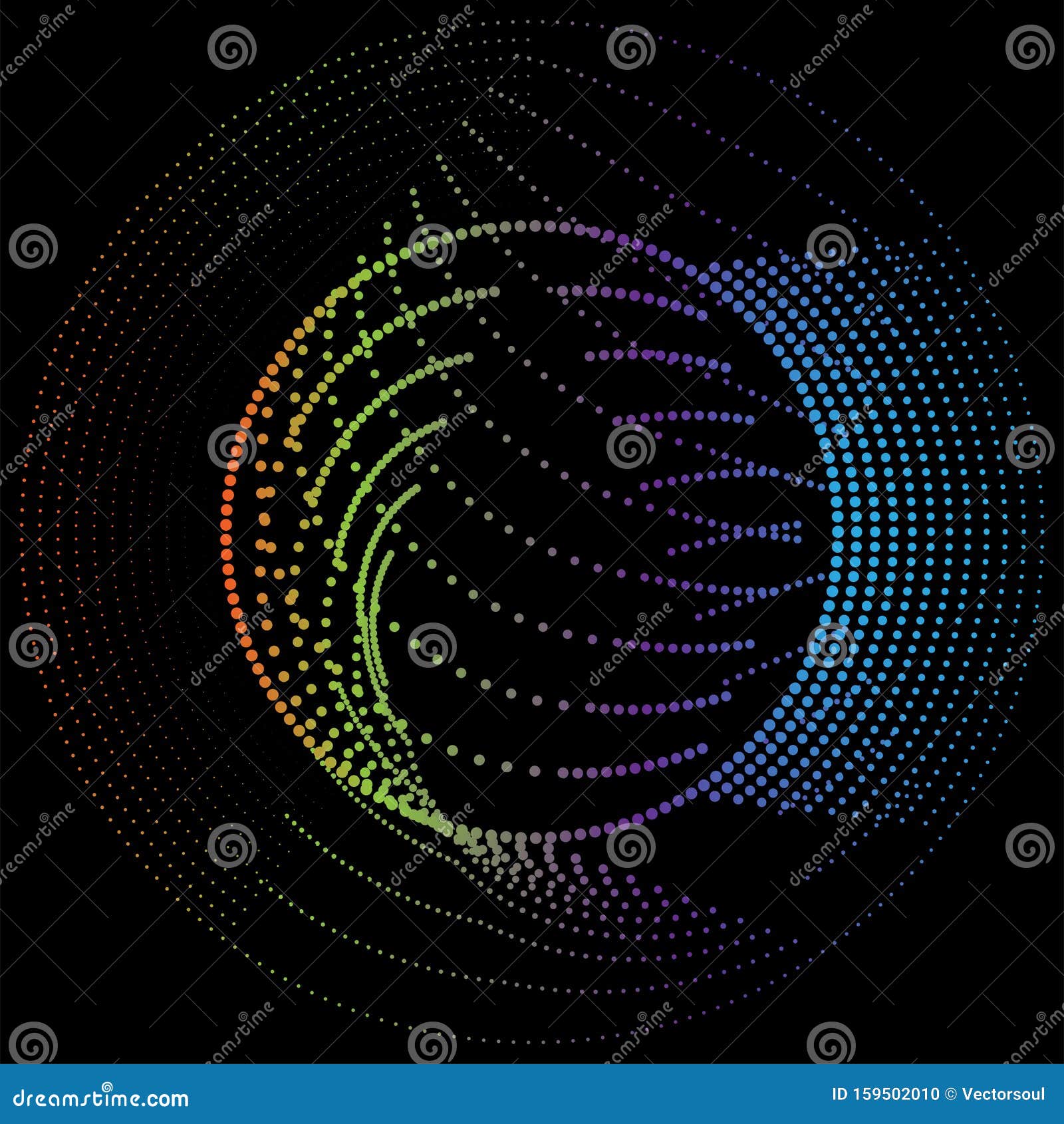 Radial Element with Random Dots, Circles, Rings As Particles. Diffusion ...
