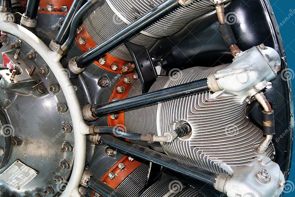 Radial Engine of an Airplane Stock Image - Image of propeller, flight ...