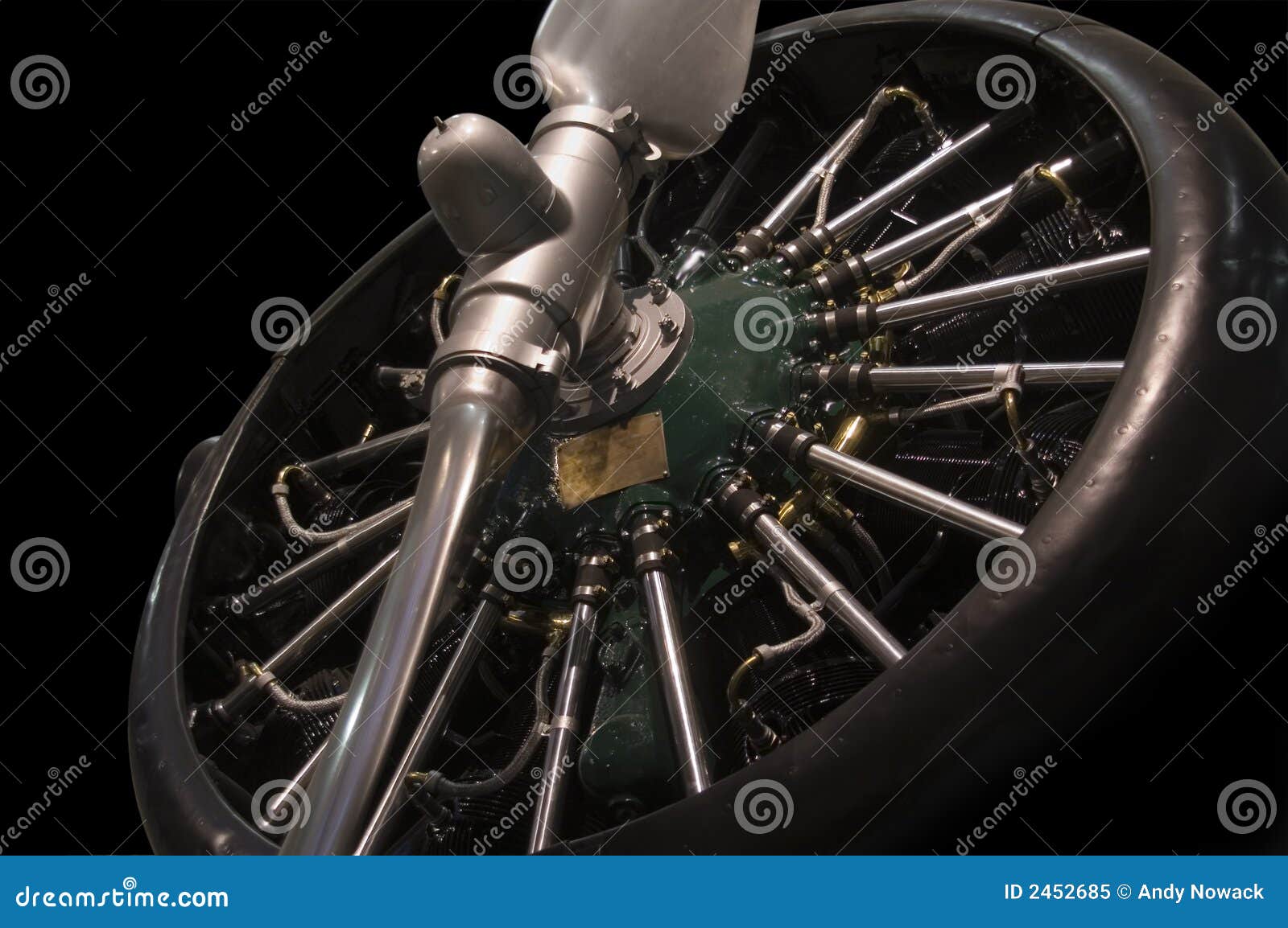 Radial Engine with Propellers Stock Image - Image of rotary, machinery ...