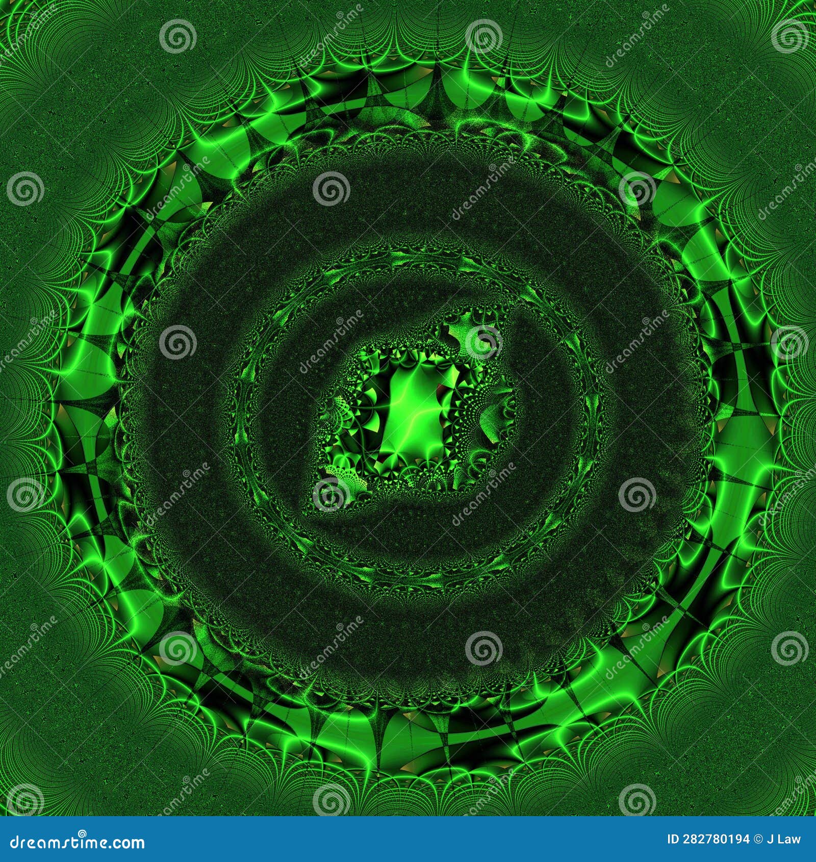 Sharp Circular Neon Green Glowing Pattern and Design Stock Illustration ...