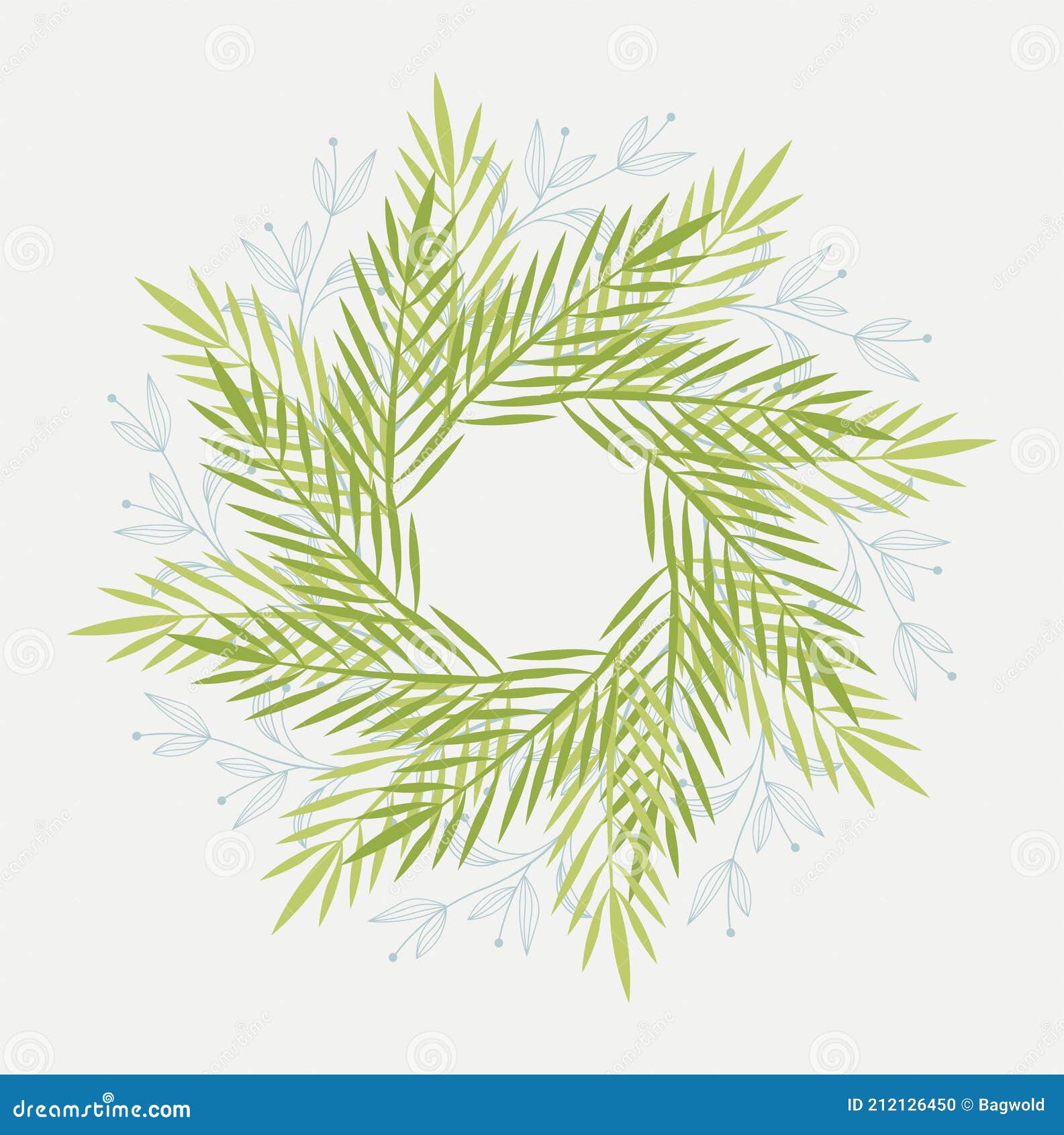 Radial Fern Vector Pattern on a Light Background Stock Vector ...