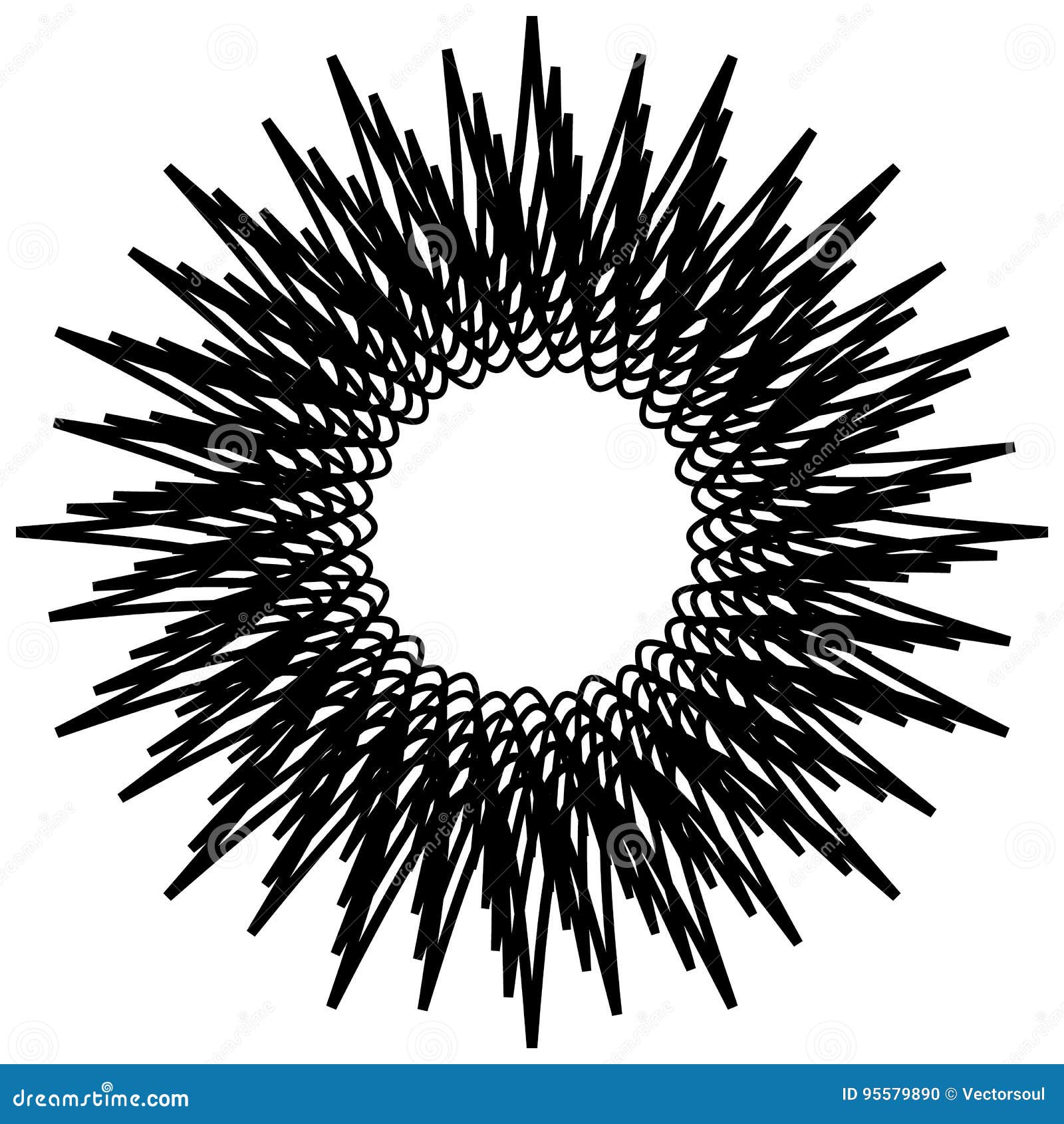 Radial Geometric Element Series. Abstract Black and White Shape Stock ...