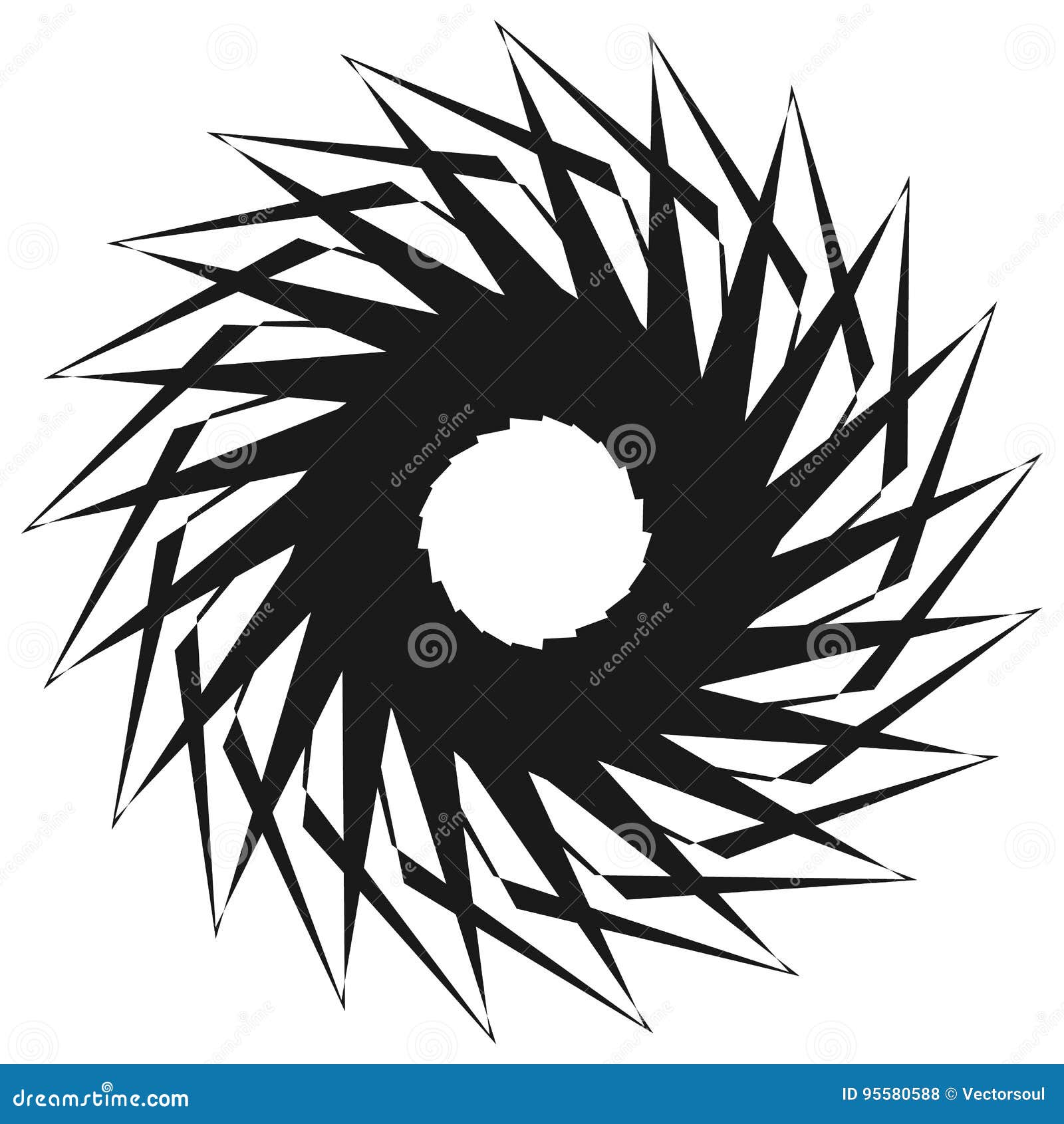 Radial Geometric Element Series. Abstract Black and White Shape Stock ...