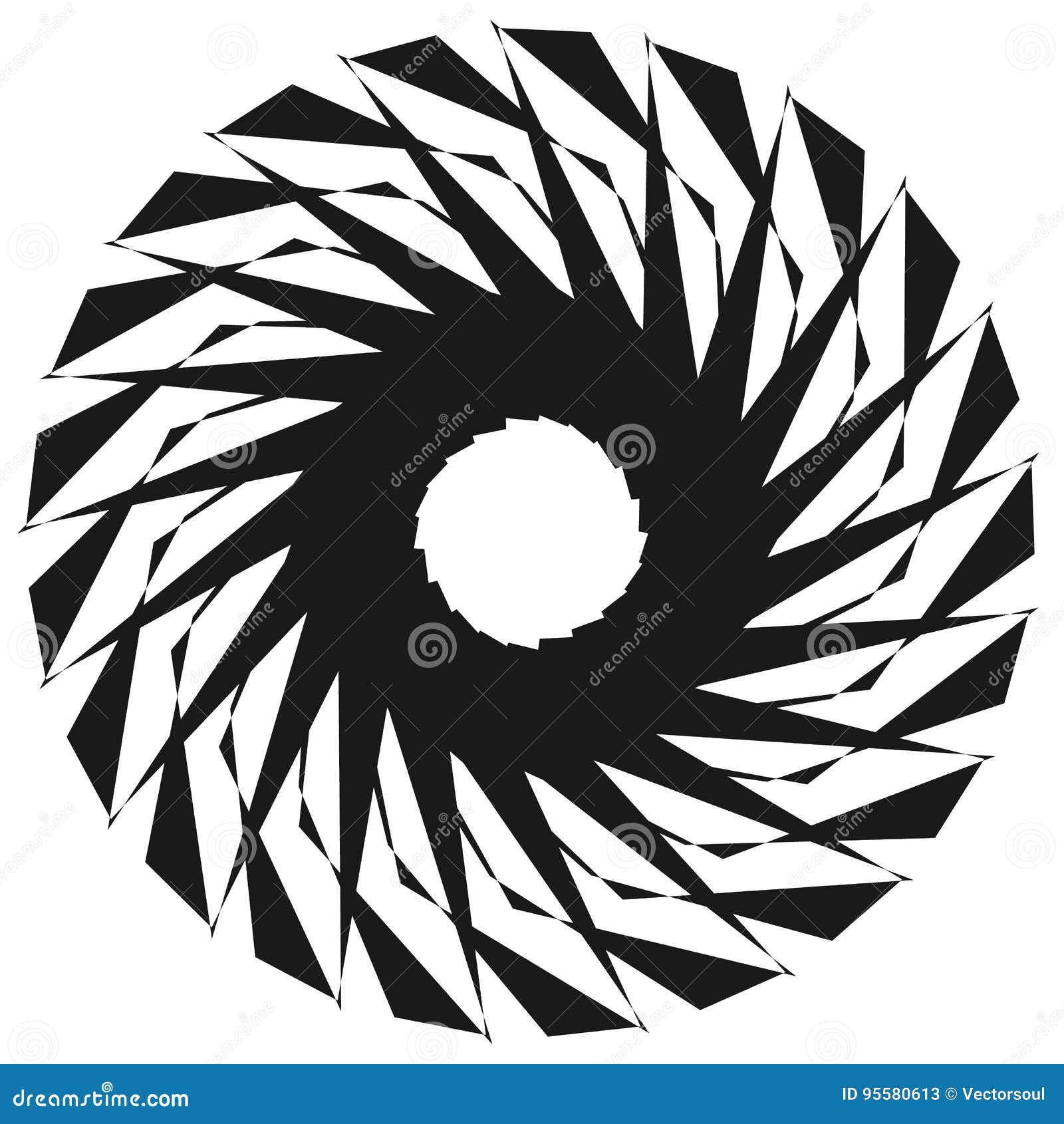 Radial Geometric Element Series. Abstract Black and White Shape Stock ...