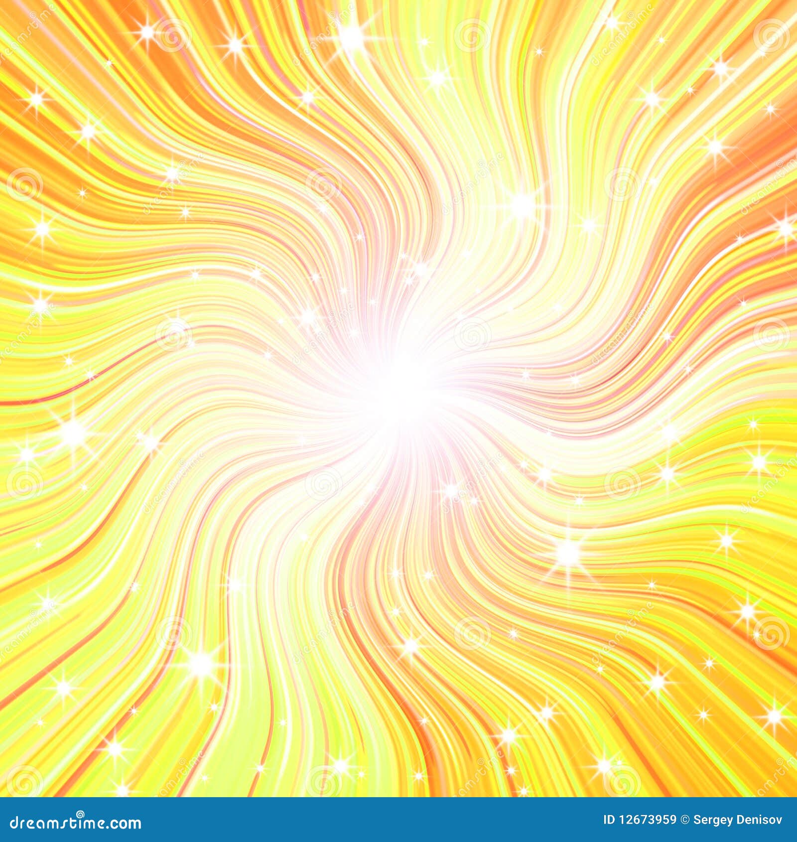 Radial Glow with Rays and Stars Stock Illustration - Illustration of ...