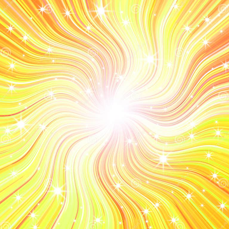 Radial Glow with Rays and Stars Stock Illustration - Illustration of ...