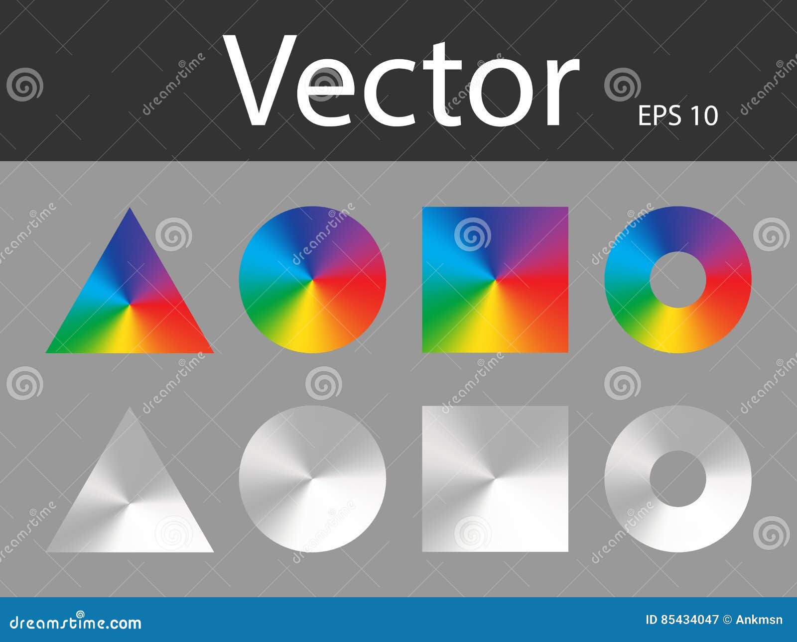 Radial Gradient Vector Circle Ring Rainbow Easy To Edit Figures Stock ...