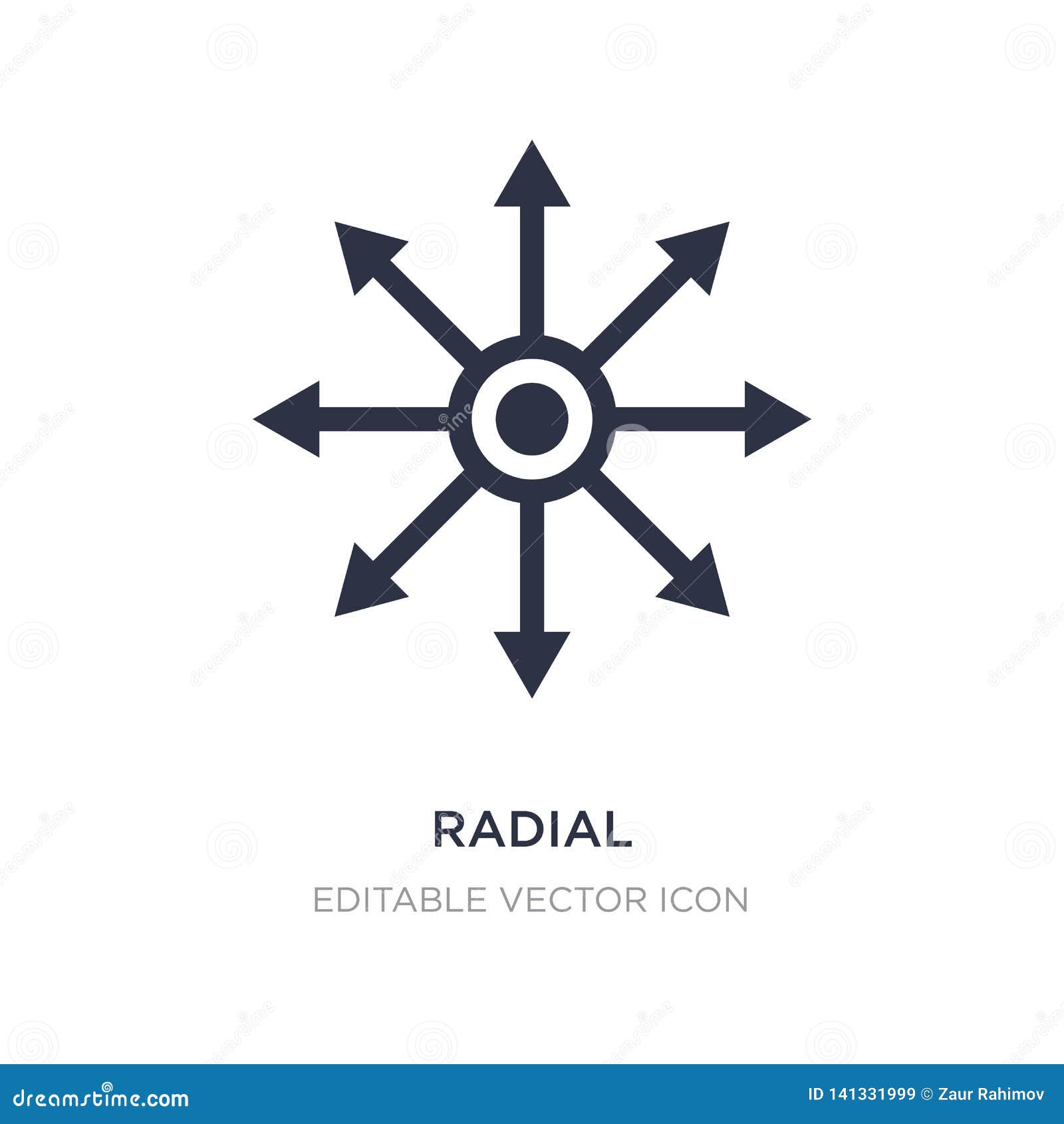 Radial Icon on White Background. Simple Element Illustration from Tools ...