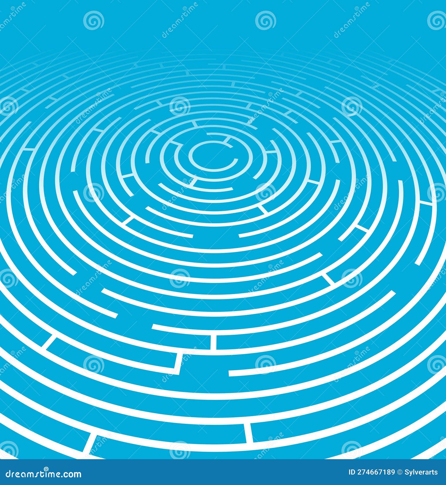 Radial Labyrinth in 3d Perspective Vector Stock Vector - Illustration ...