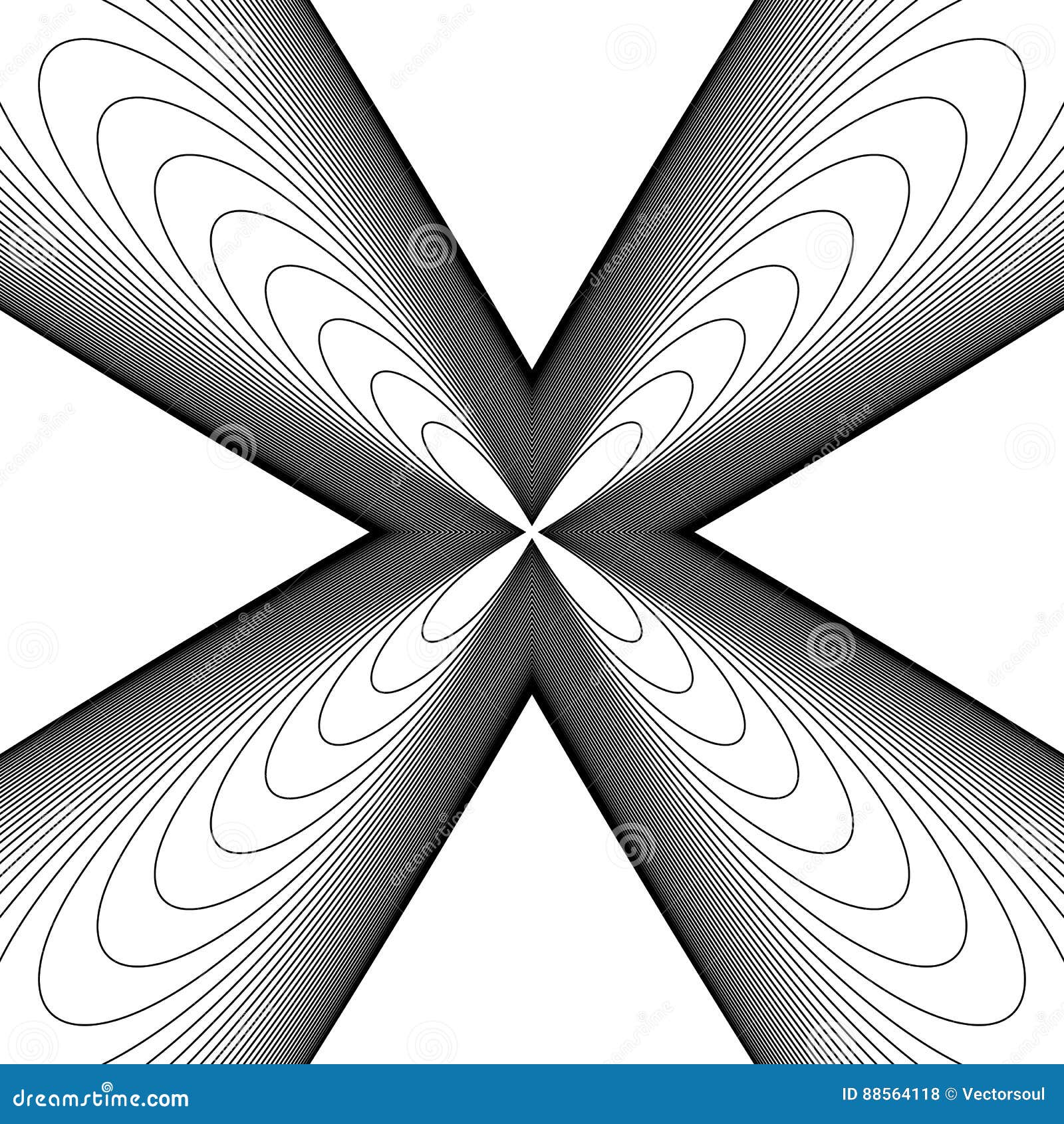 Radial Lines with Deformation Effect. Radiating Distorted Mesh, Stock ...