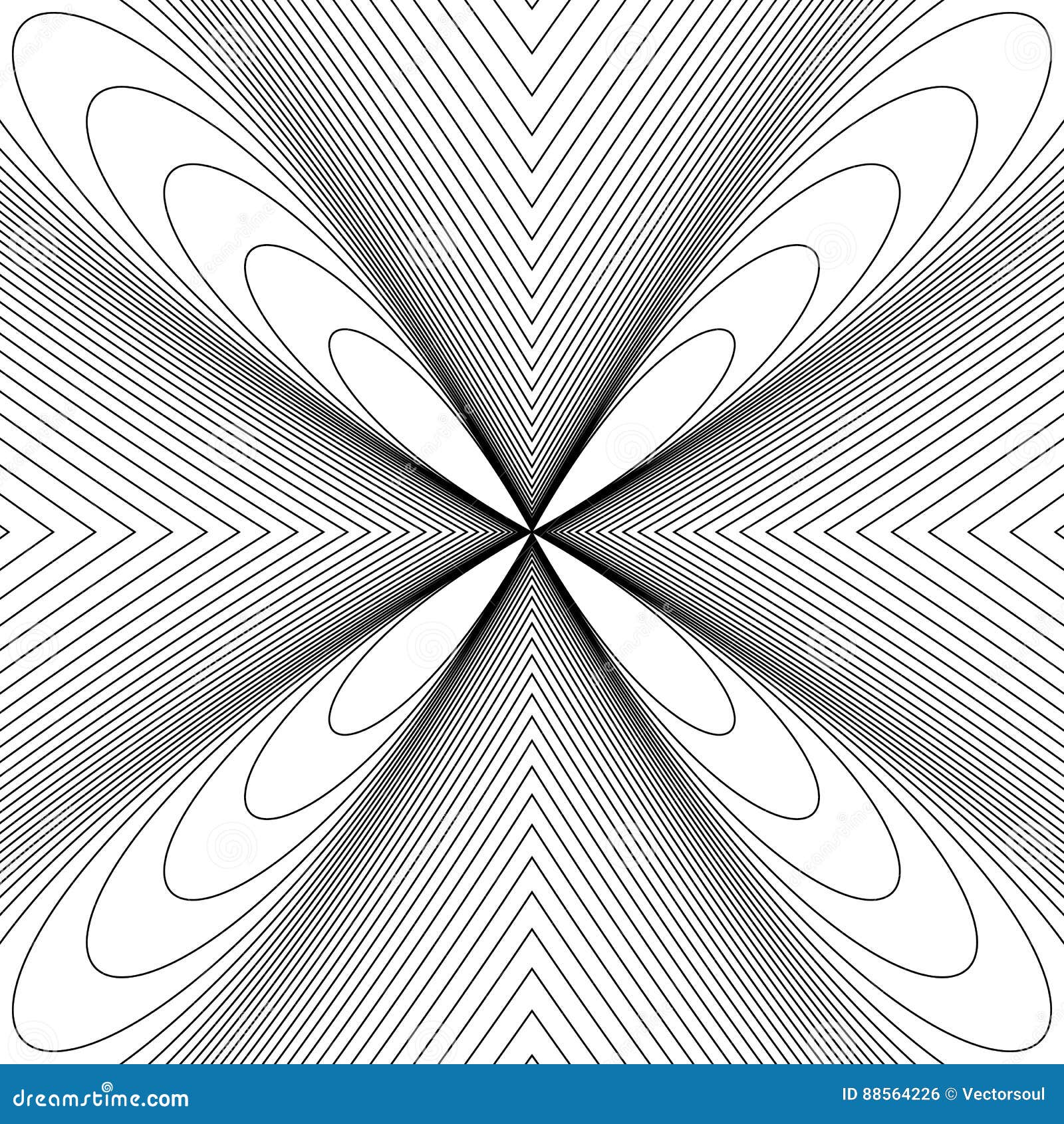 Radial Lines with Deformation Effect. Radiating Distorted Mesh, Stock ...