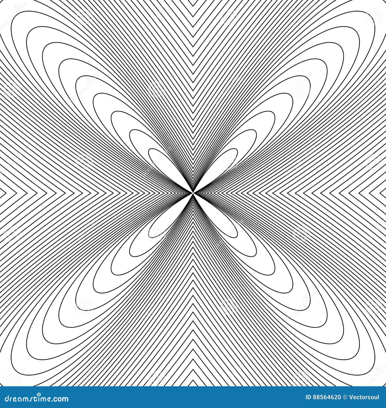 Radial Lines with Deformation Effect. Radiating Distorted Mesh, Stock ...