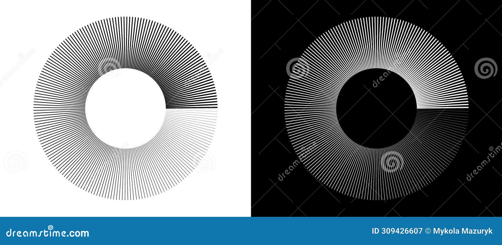 Radial Lines of Different Thickness, As a Logo or Abstract Background ...
