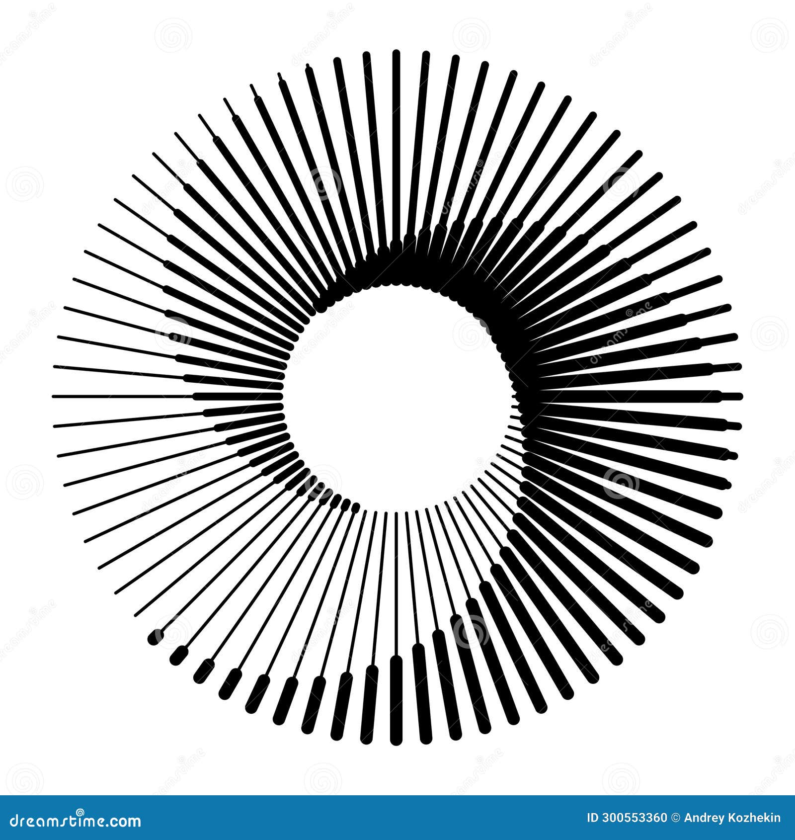Radial Lines with Different Thicknesses in a Circle. Rotating Lines in ...