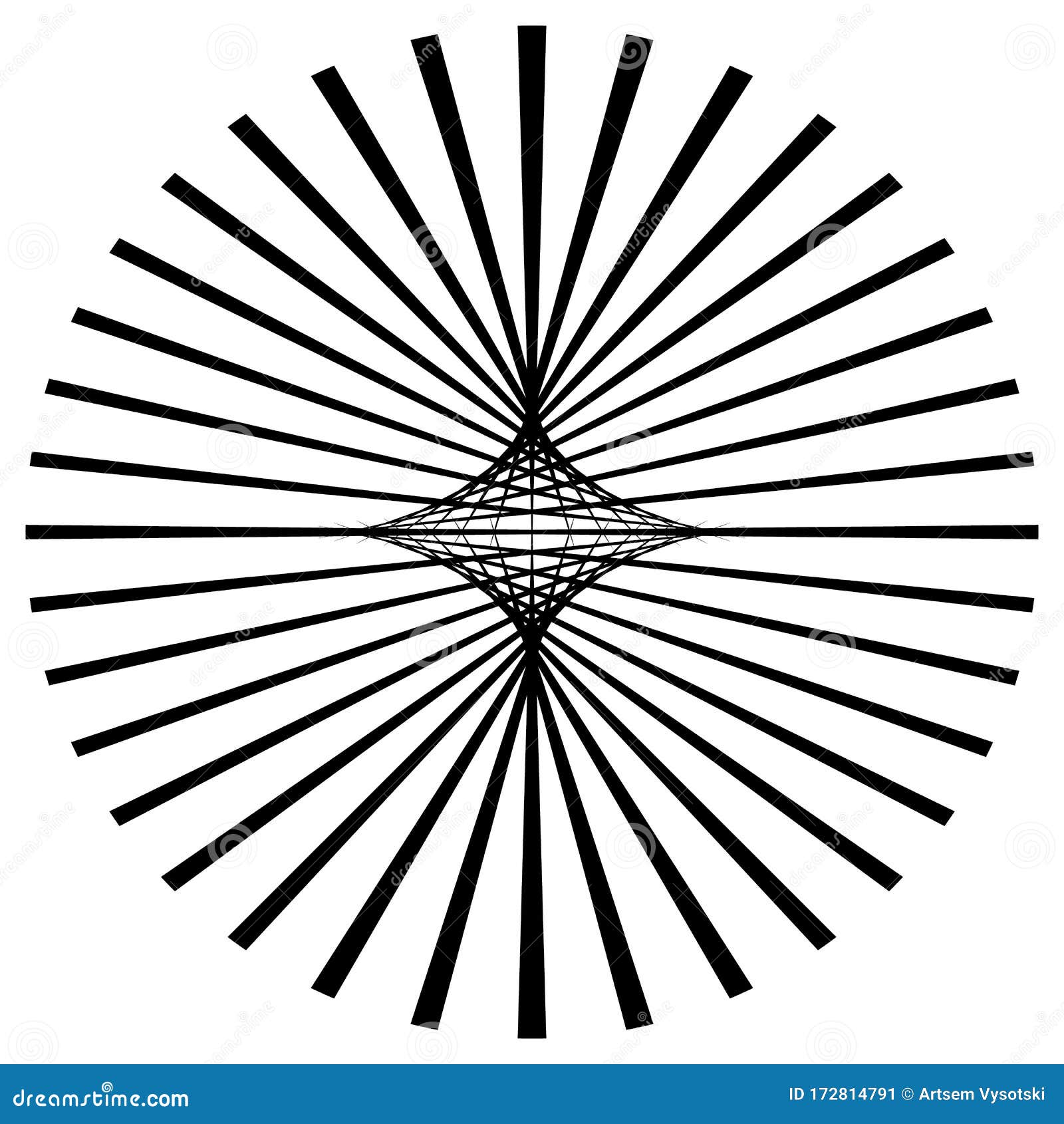 Radial Lines, Rays, Beams Circular Pattern. Sunburst, Starburst with ...