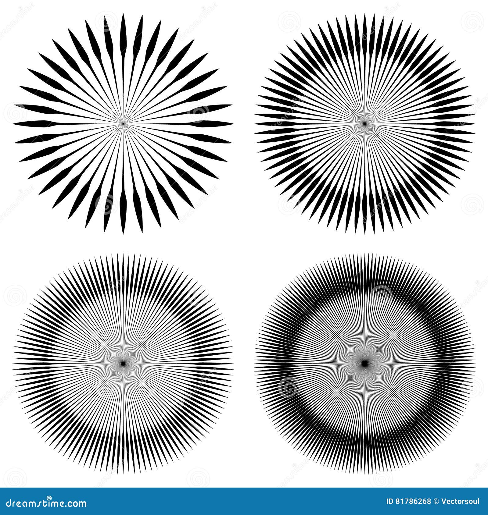 Radial Lines, Rays, Beams Circular Pattern. Sunburst, Starburst Stock ...