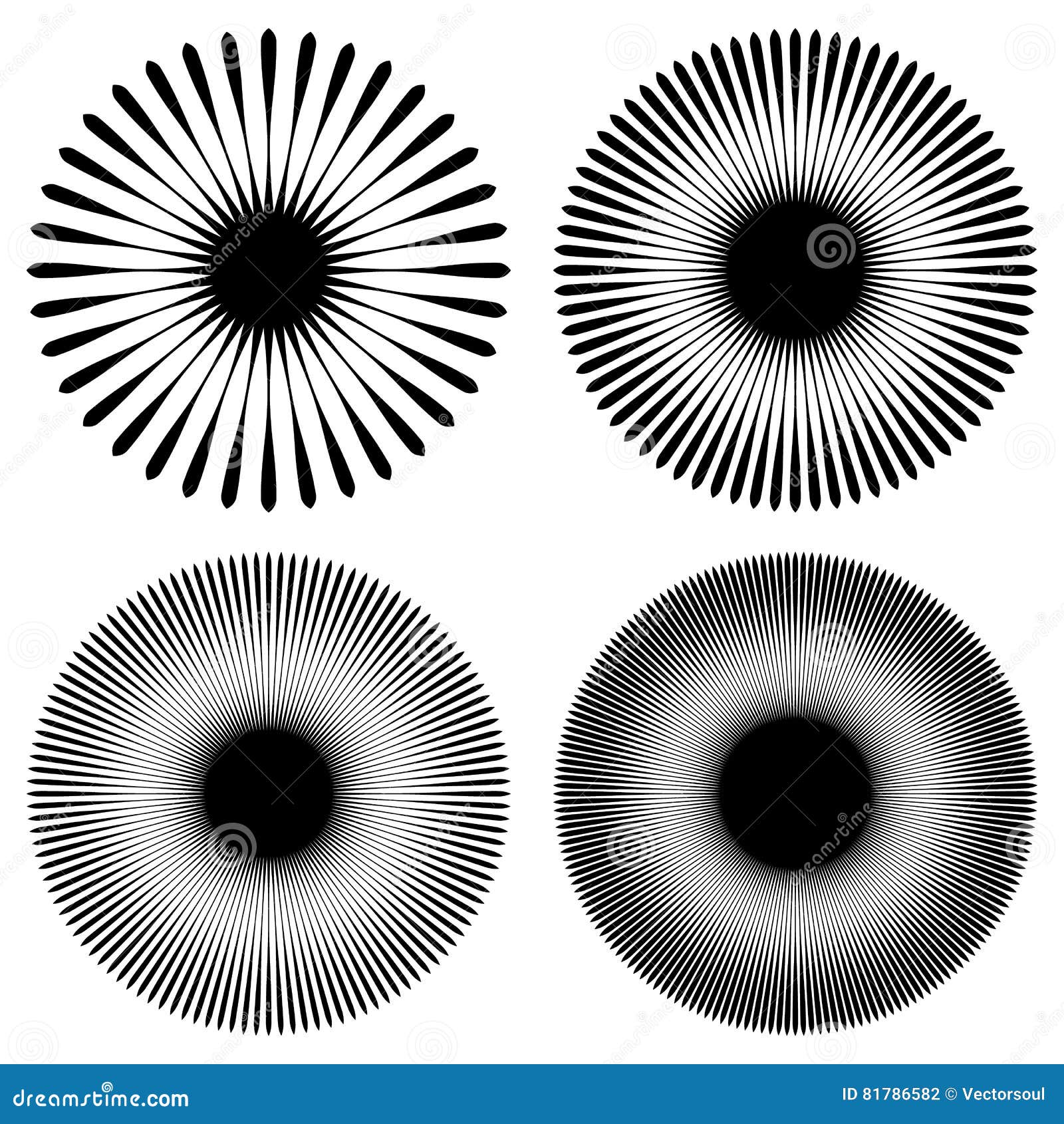Radial Lines, Rays, Beams Circular Pattern. Sunburst, Starburst Stock ...