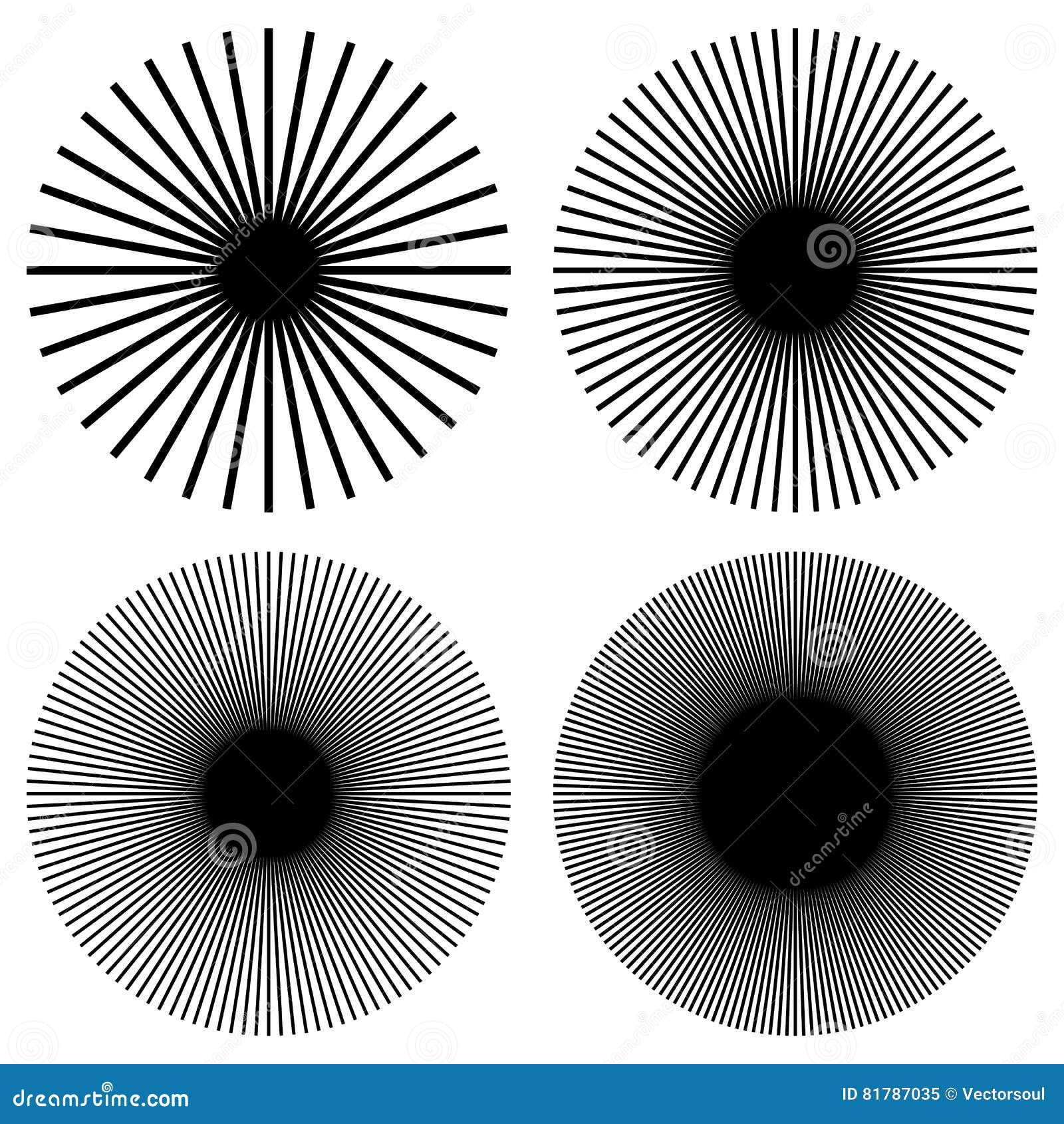Radial Lines, Rays, Beams Circular Pattern. Sunburst, Starburst Stock ...