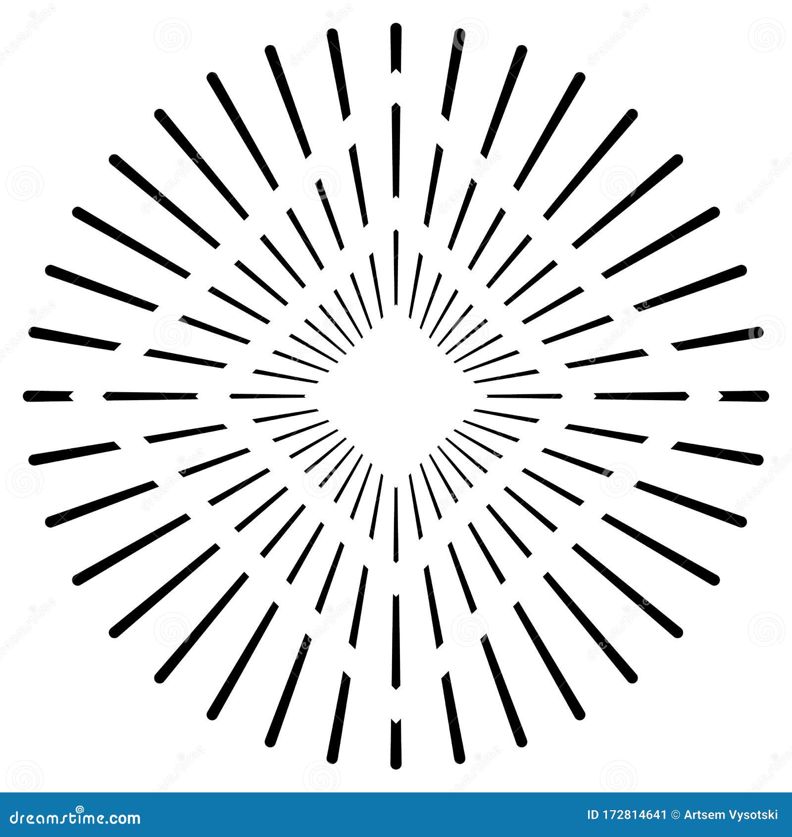 Radial Lines, Rays, Beams Circular Pattern. Sunburst, Starburst with ...