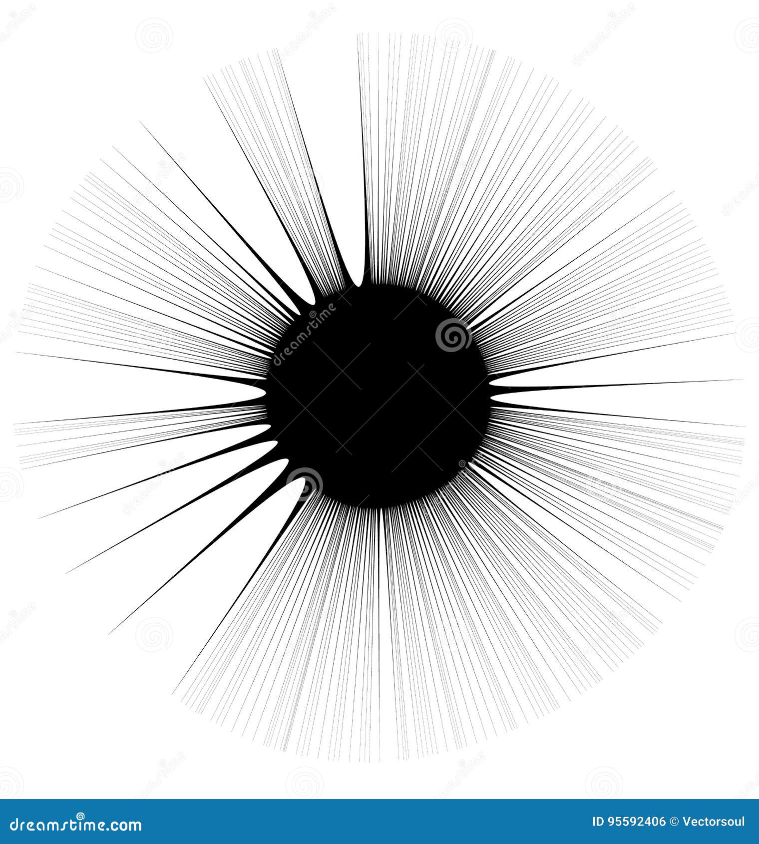 Radial Lines, Rays with Distortion. Abstract Geometric Element Stock ...