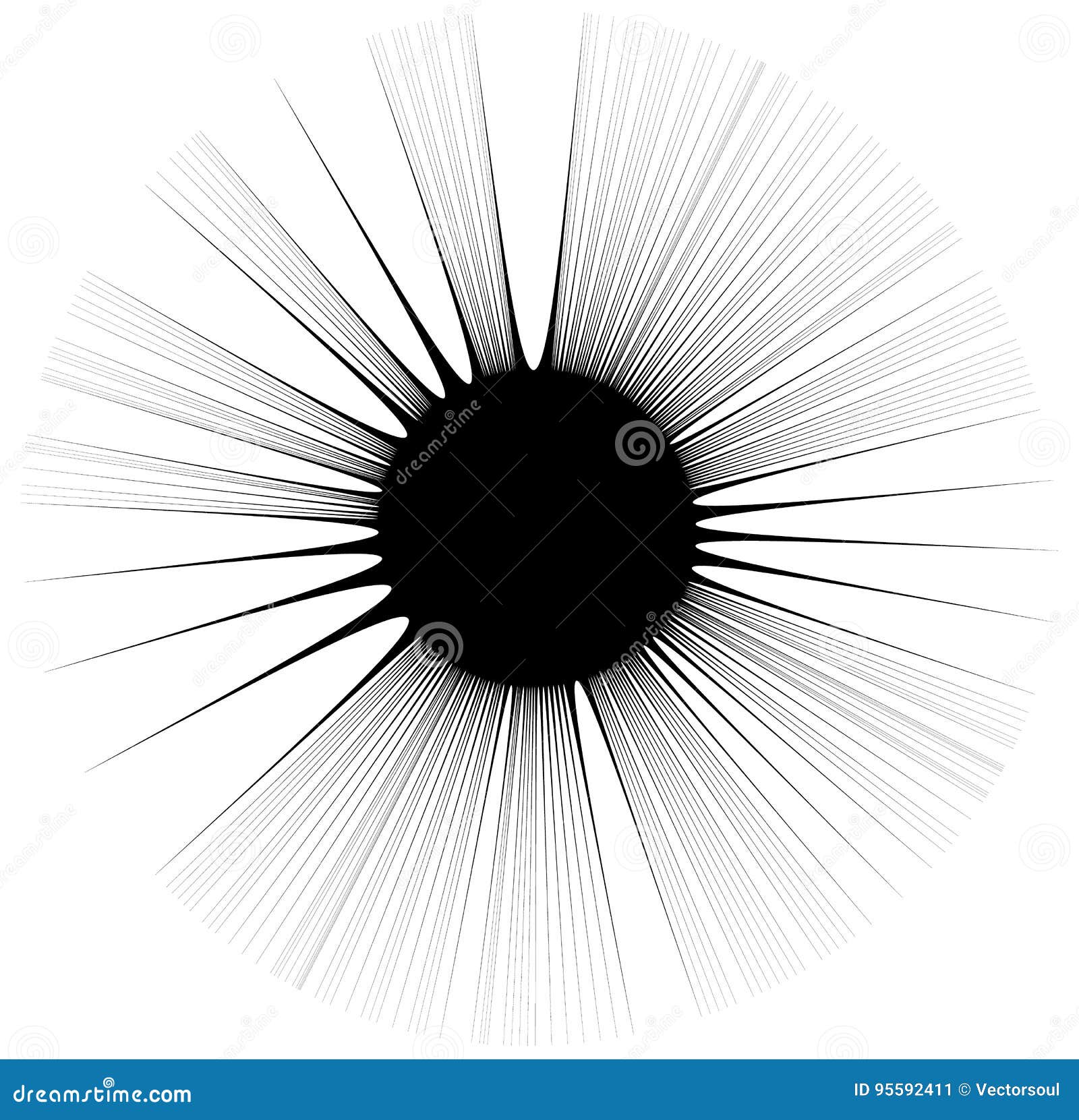 Radial Lines, Rays with Distortion. Abstract Geometric Element Stock ...