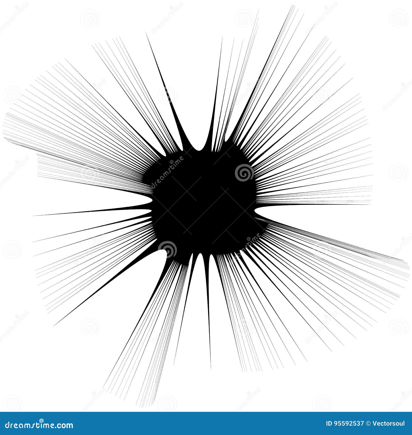 Radial Lines, Rays with Distortion. Abstract Geometric Element Stock ...