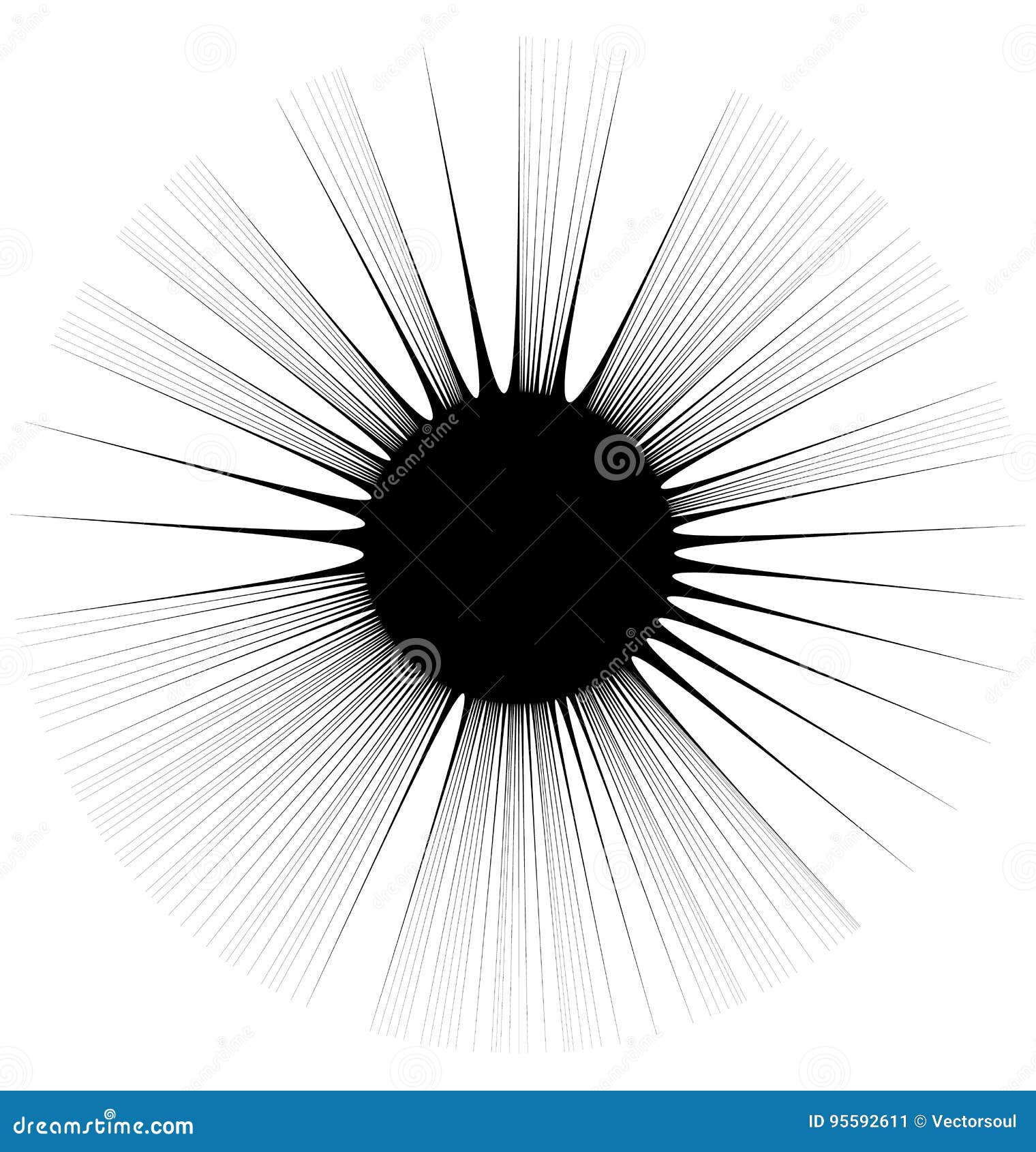 Radial Lines, Rays with Distortion. Abstract Geometric Element Stock ...