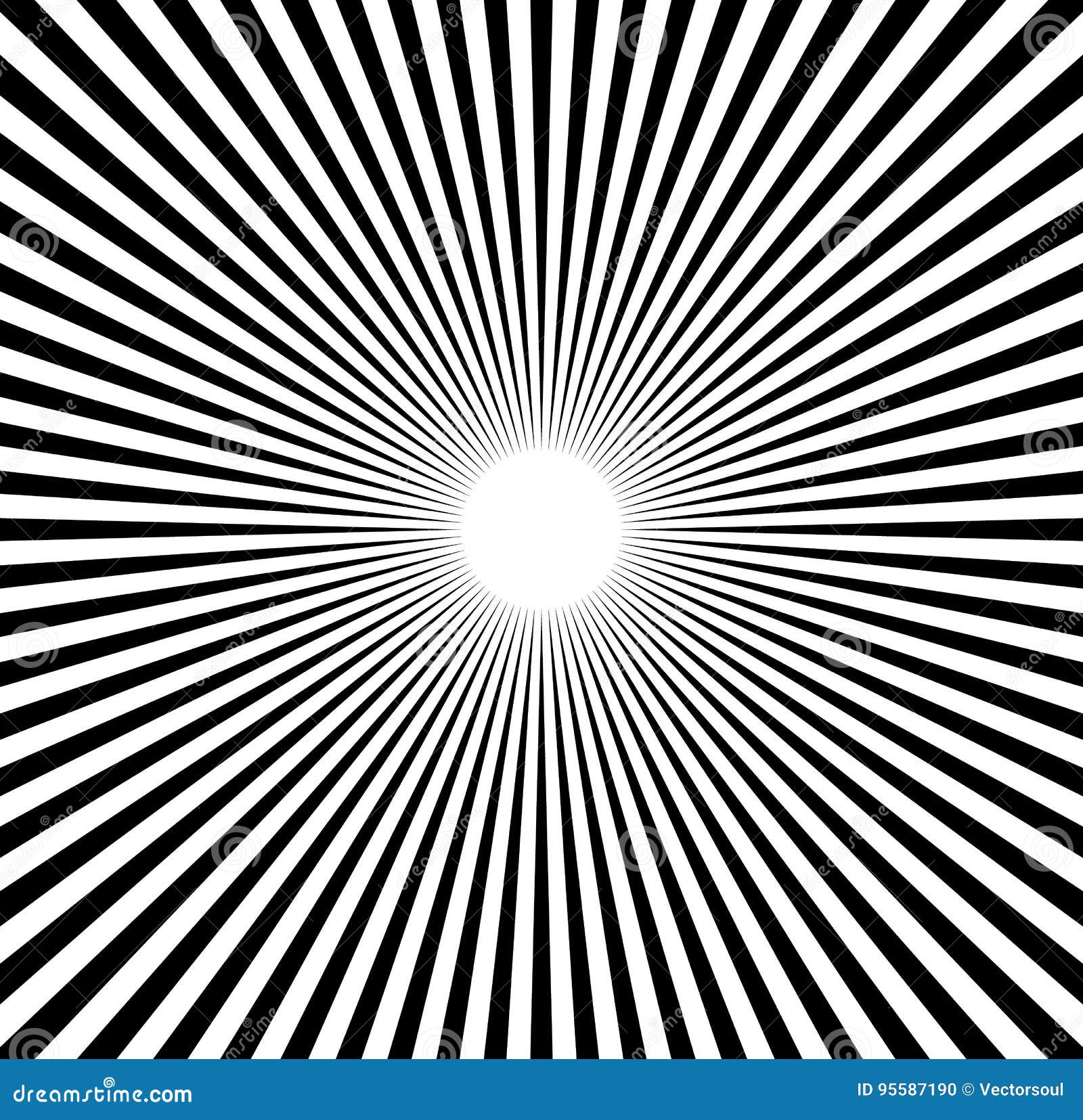 Radial Lines Starburst Sunburst Pattern Black And White Circular
