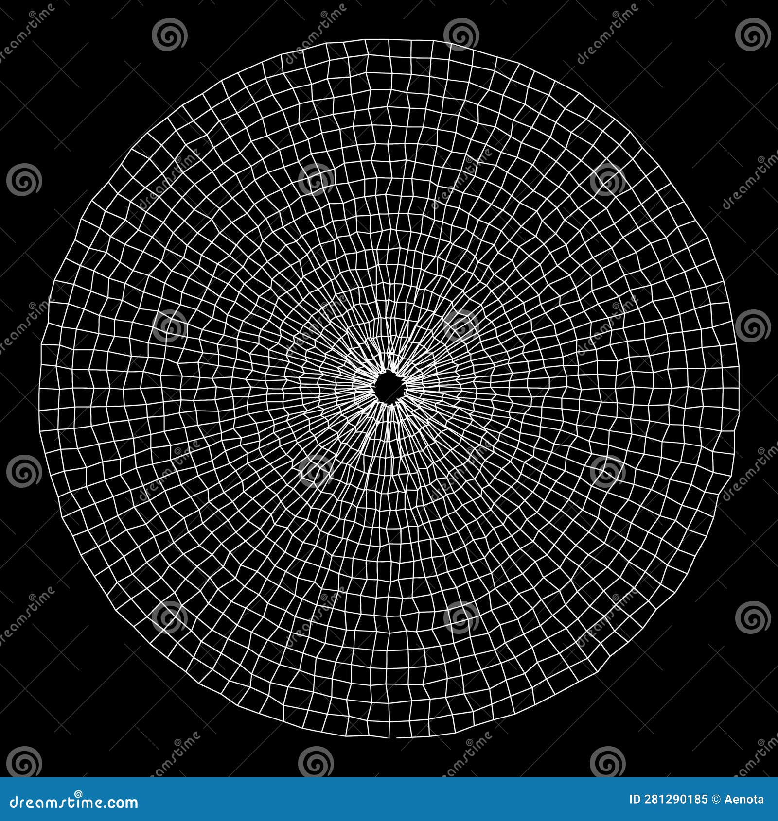 Radial Mesh for Design Project on Black - Vector Illustration Stock ...