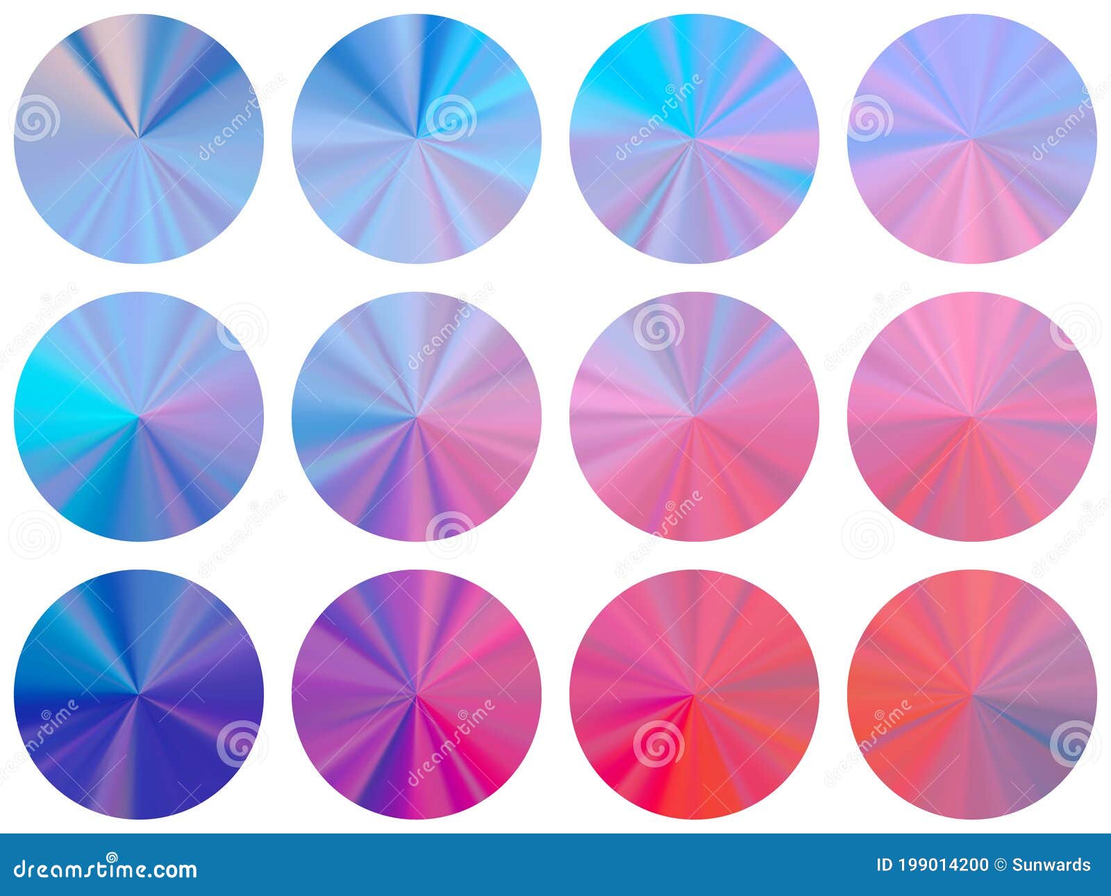 Radial Metallic Gradient Disk Elements Vector Stock Vector ...