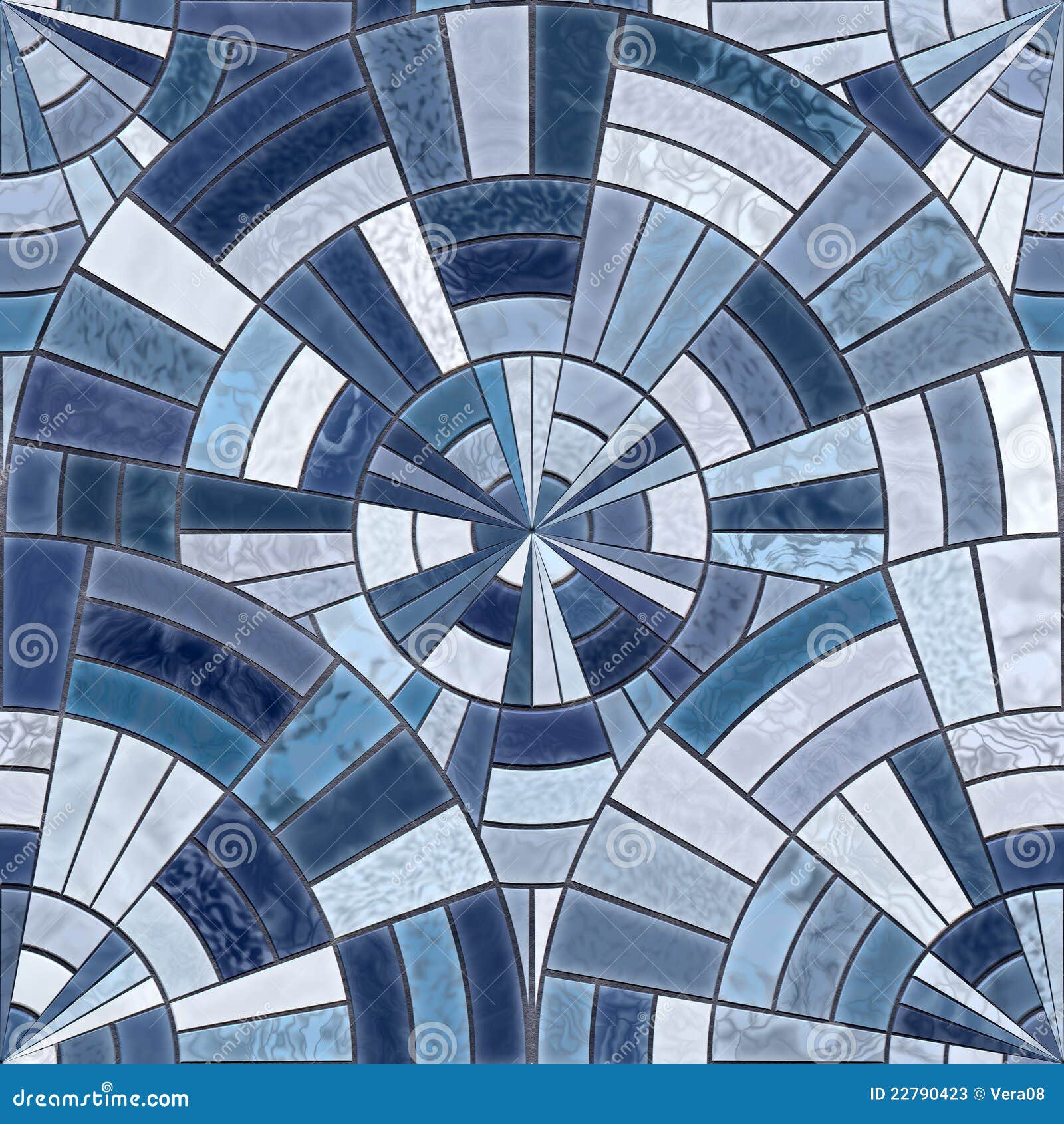 Radial mosaic tiles. stock illustration. Illustration of architectural ...
