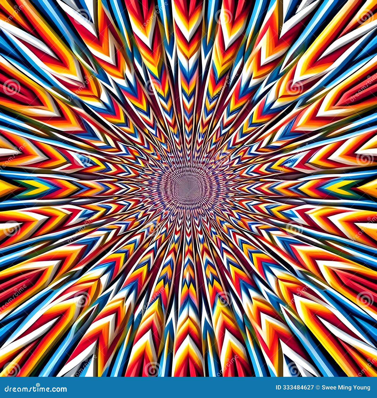 A Radial Optical Illusion Arrow-like Pattern Radiating Outward from a ...