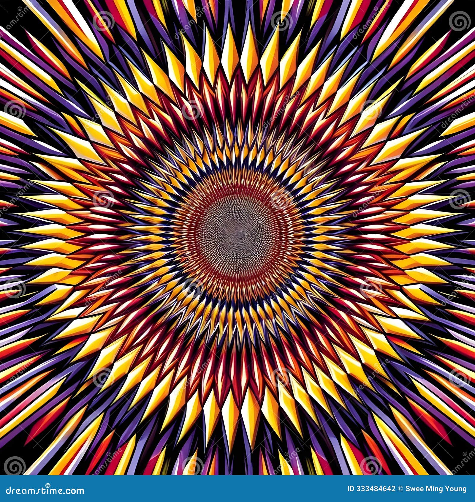 A Radial Optical Illusion Arrow-like Pattern Radiating Outward from a ...