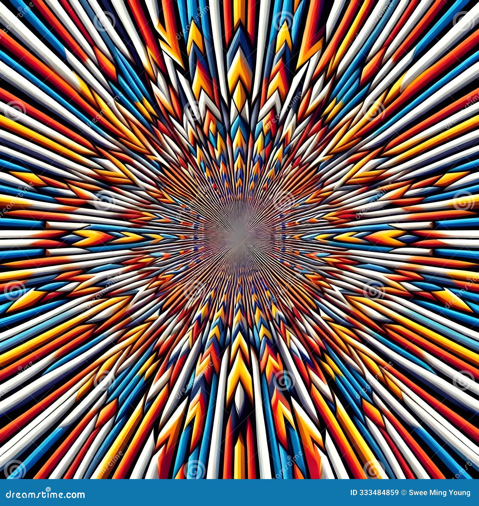 A Radial Optical Illusion Arrow-like Pattern Radiating Outward from a ...